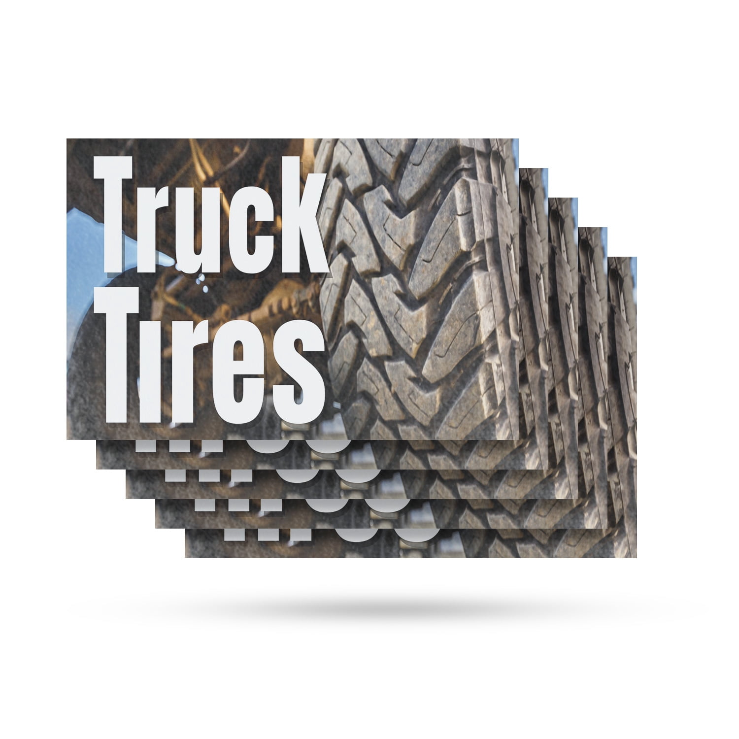 Pickup Truck Tires Vinyl Decal 5 Pack of 24 Inch x 36 Inch Weatherproof ...
