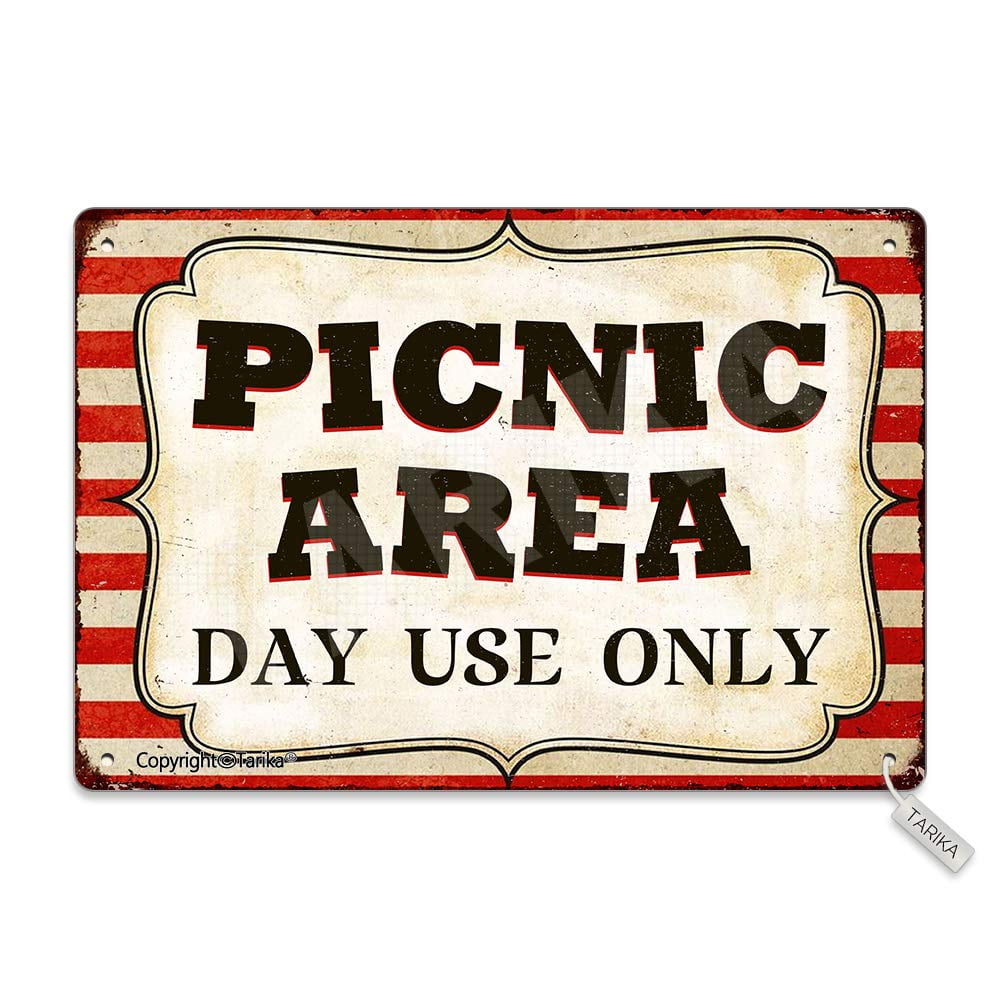 Picnic Area Day Use Only Vintage Look Metal Decoration Plaque Aluminum ...