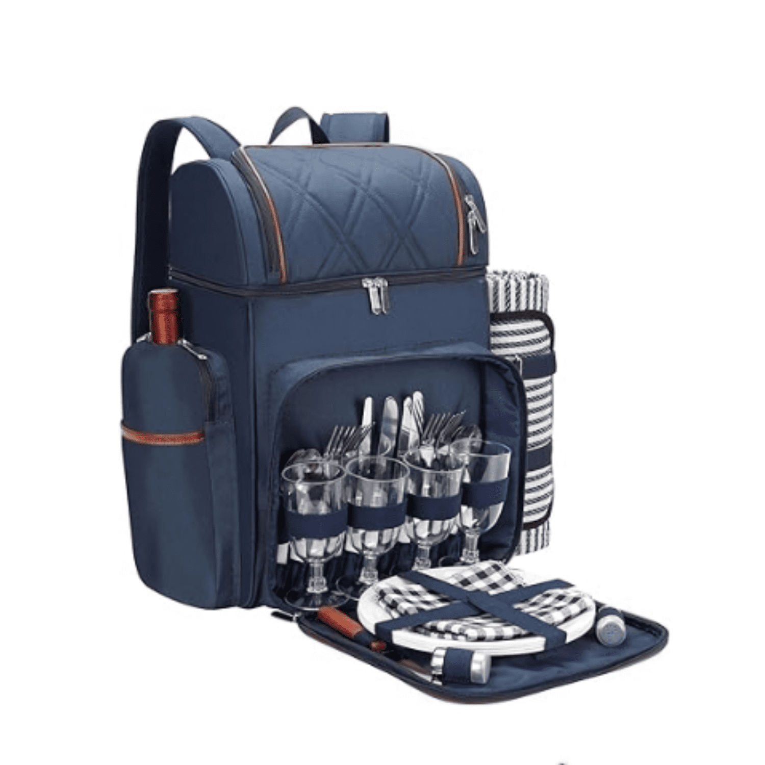 Picnic Backpack for 4,Picnic Basket Set,Leakproof Picnic Bag,Beach ...