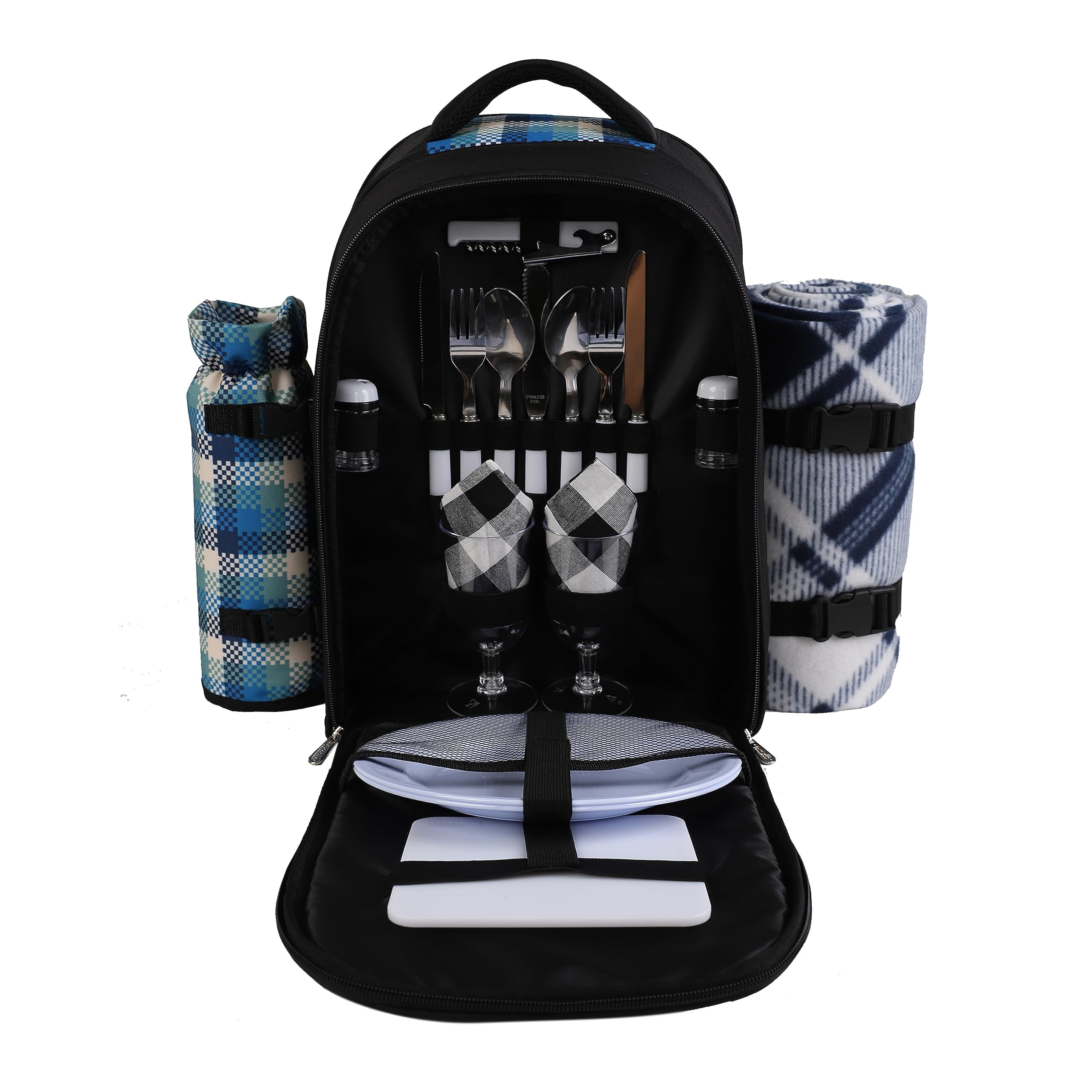 Picnic Backpack Bag For 2 Person With Cooler Compartment Detachable ...