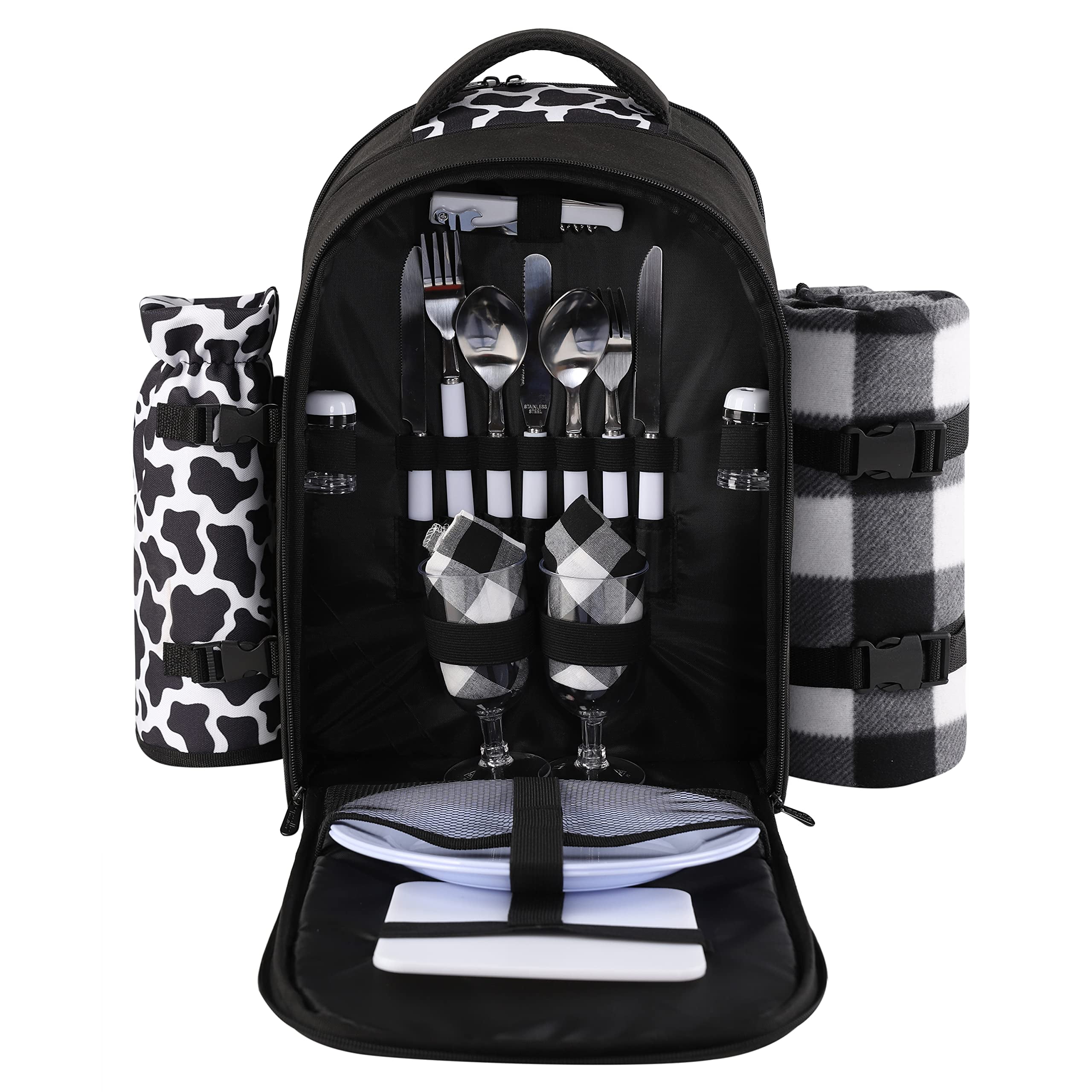 Picnic Backpack Bag for 2 Person with Cooler Compartment, Detachable ...