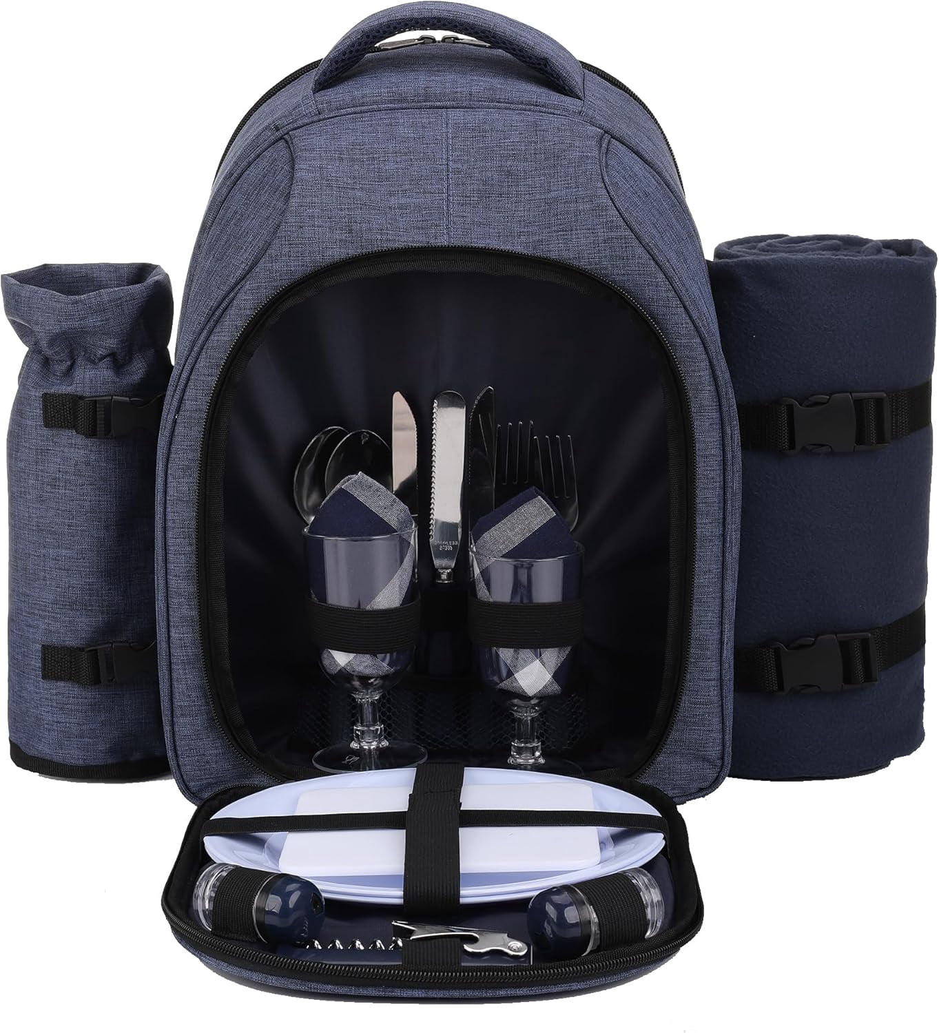 Picnic Backpack Bag for 2 Person with Cooler Compartment, Detachable ...