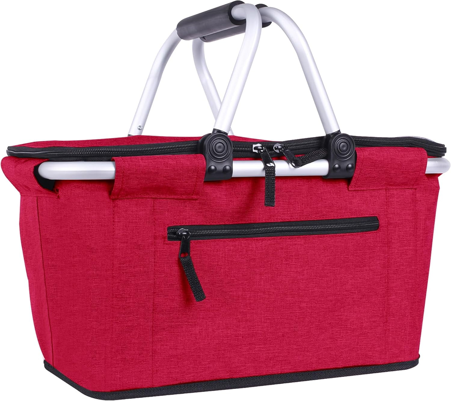 Picnic Basket, Collapsible Shopping Basket with Handles 27L Large ...