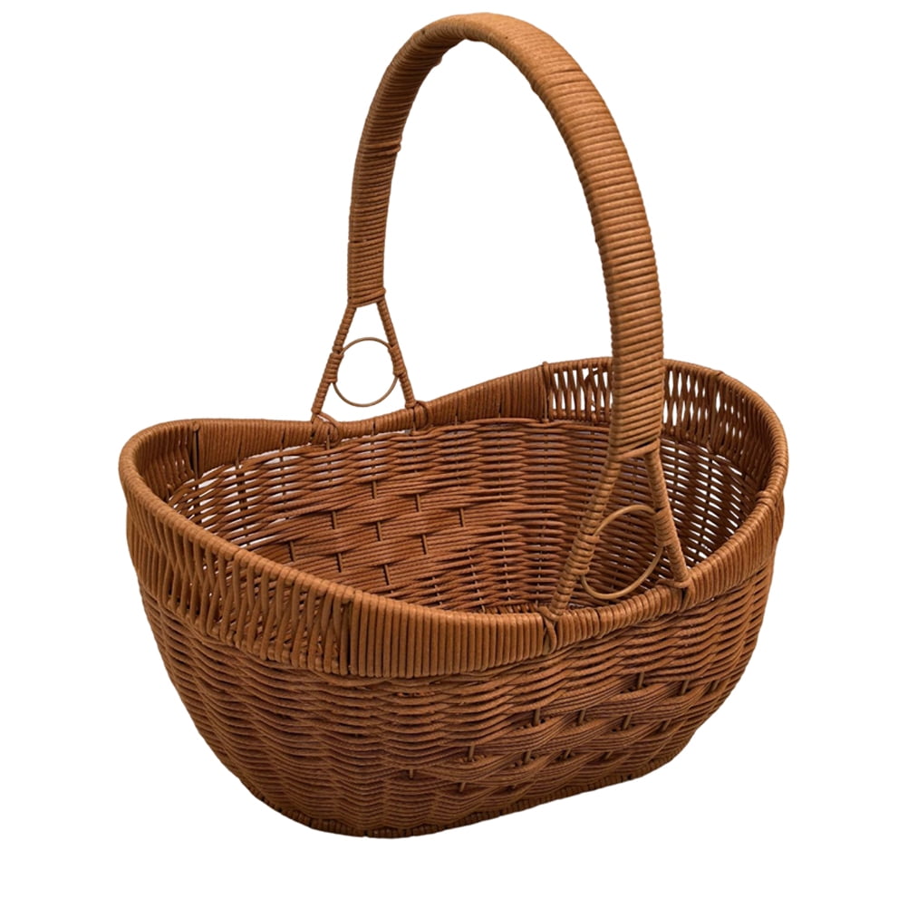 Plastic Basket Handheld Woven Basket Picnic Food Storage Basket Camping ...
