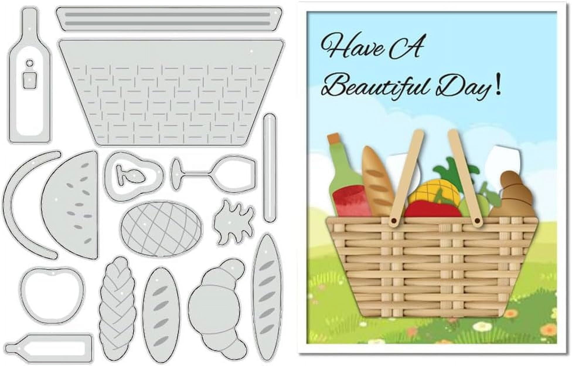 Picnic Basket Cutting Dies Stencils Bread Pineapple Basket Die Cuts DIY ...