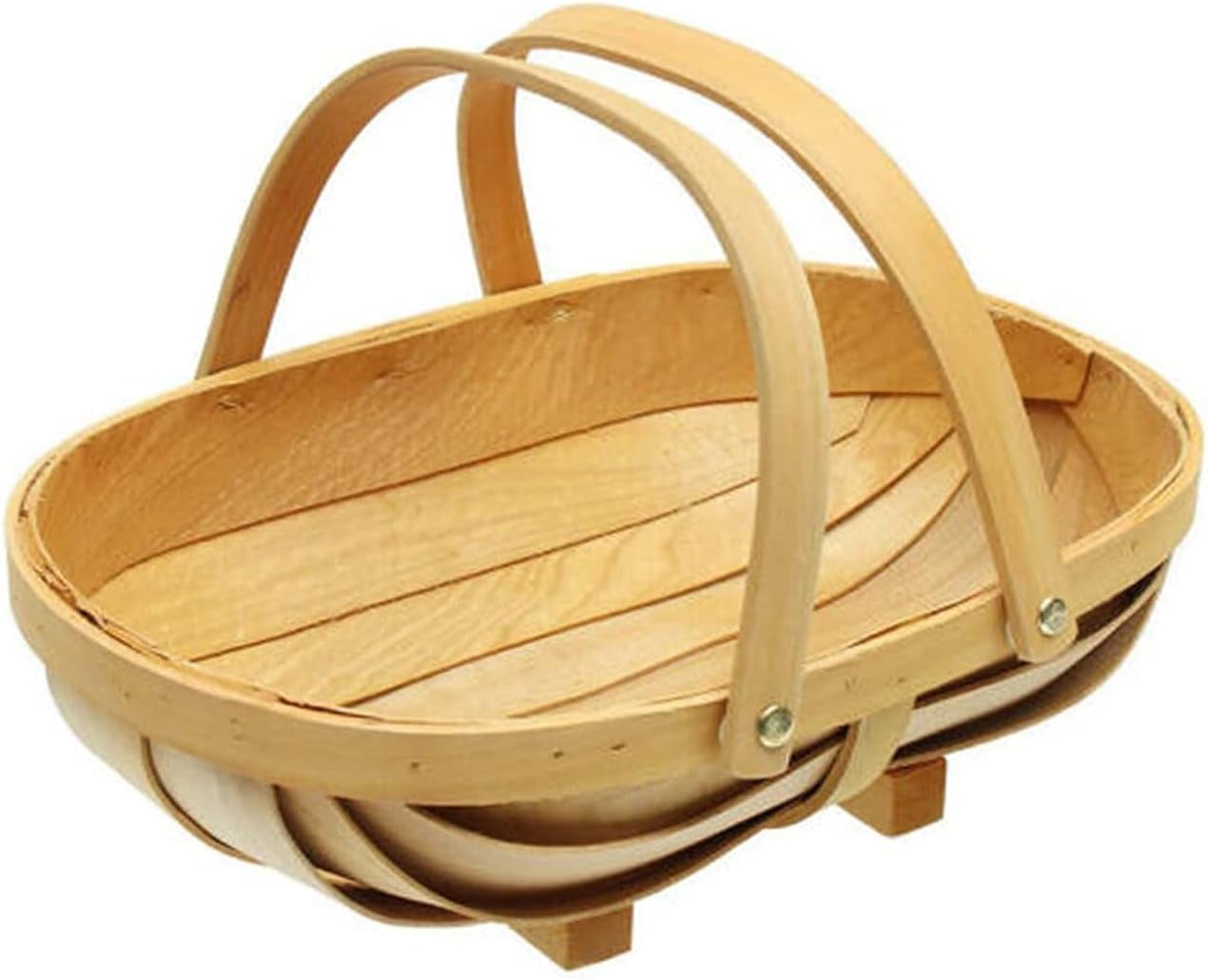 Picnic Basket,Large Basket,Wicker Basket with Handle,Wooden Split Lid ...