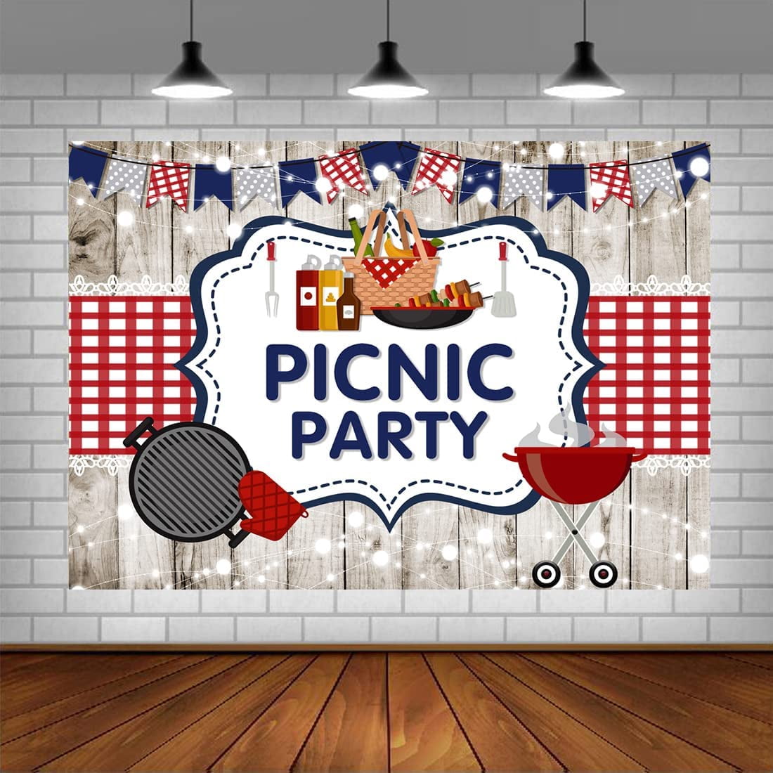 Picnic Birthday Party Backdrop Kids BBQ Birthday Brunch Baby Shower ...