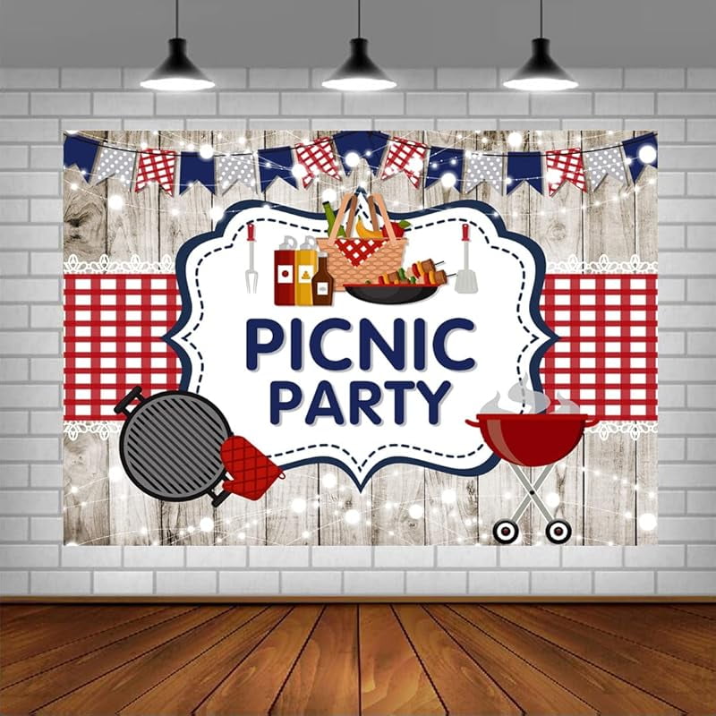 Picnic Birthday Party Backdrop Kids BBQ Birthday Brunch Baby Shower ...