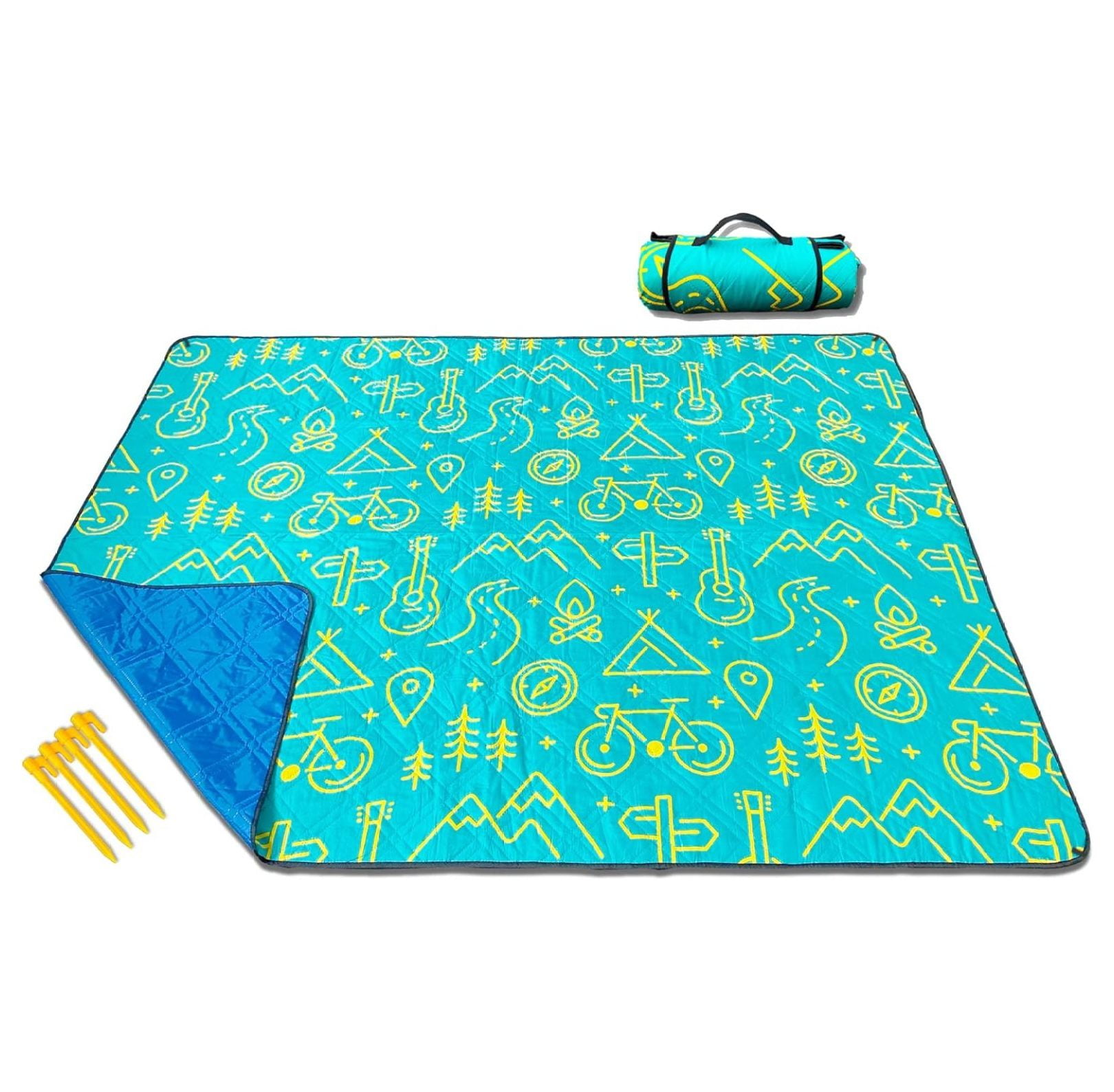Picnic Blanket Beach Blanket Sandproof Waterproof 79''x59'' 3 Layers, Picnic Blanket Machine ...