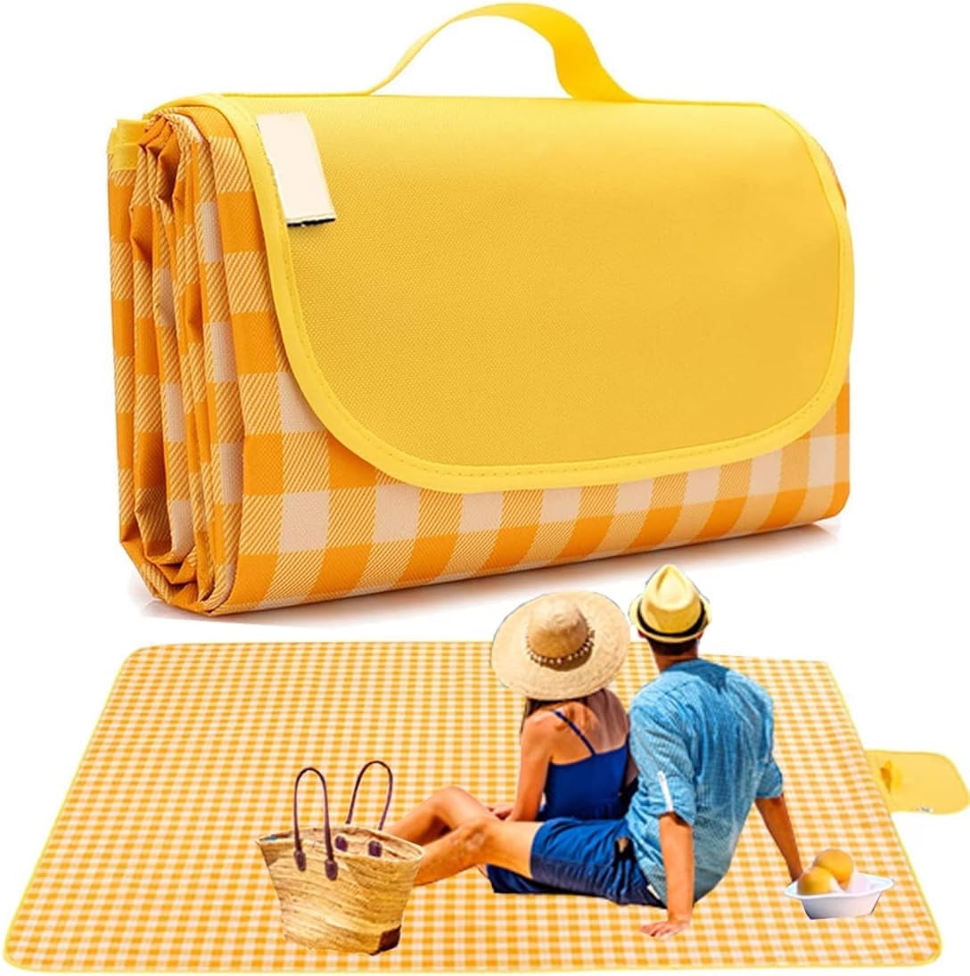 Picnic Blanket Handy Mat Tote Waterproof Sandproof Padding Portable ...