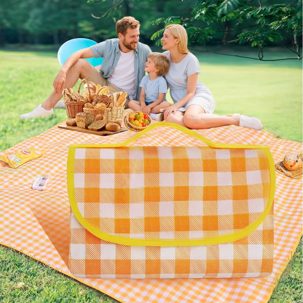 Picnic Blanket Waterproof, 79 x 79 Inch Large Picnic Mat Oxford Fabric ...