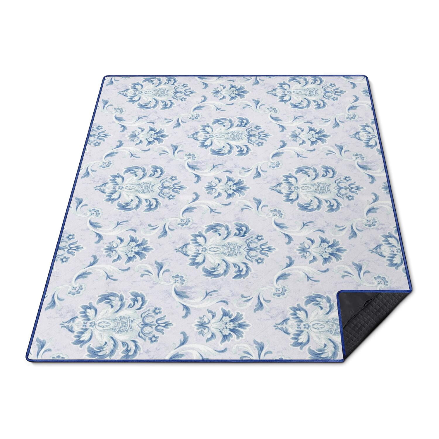 Picnic Blanket Waterproof 80"x60" Large Outdoor Foldable Blue Grey ...