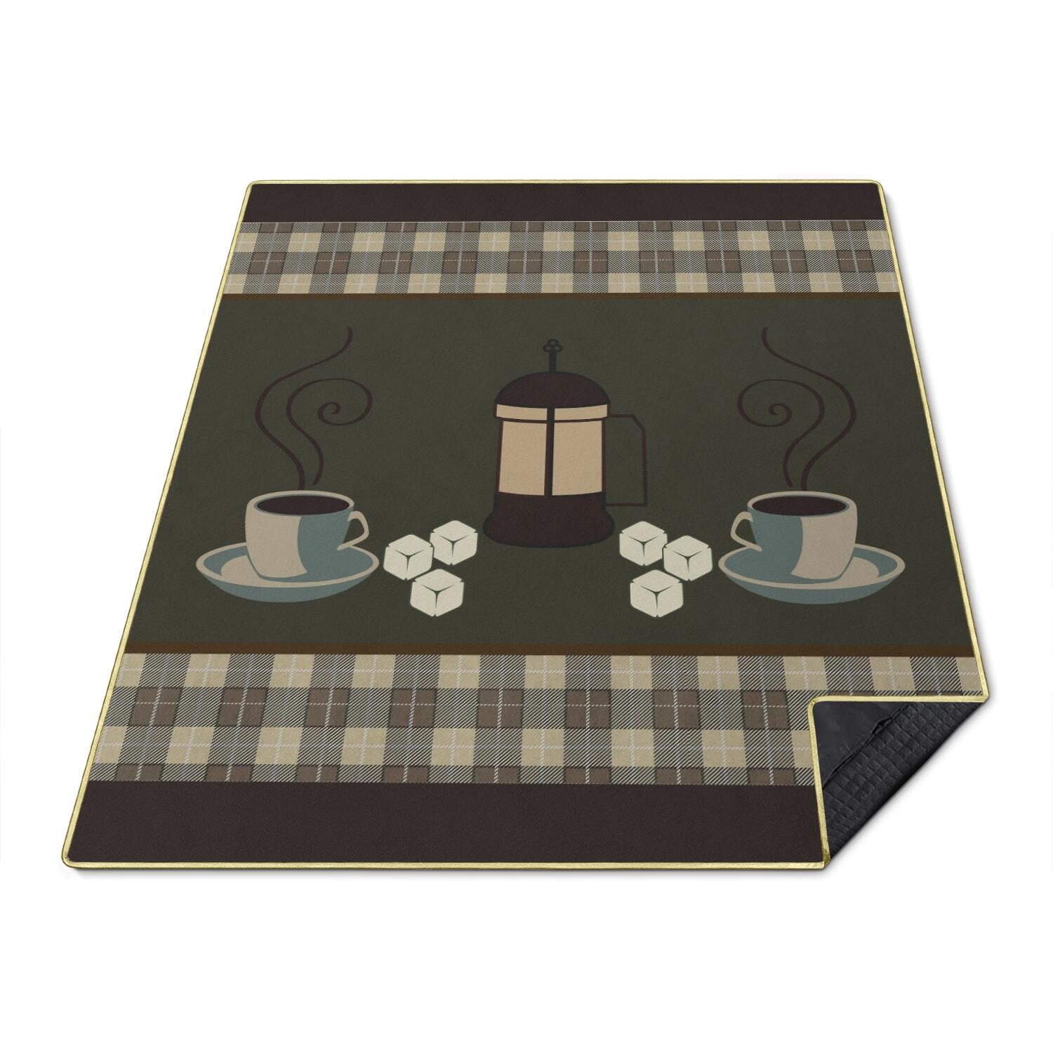 Picnic Blanket Waterproof 80"x60" Large Outdoor Foldable Coffee with ...