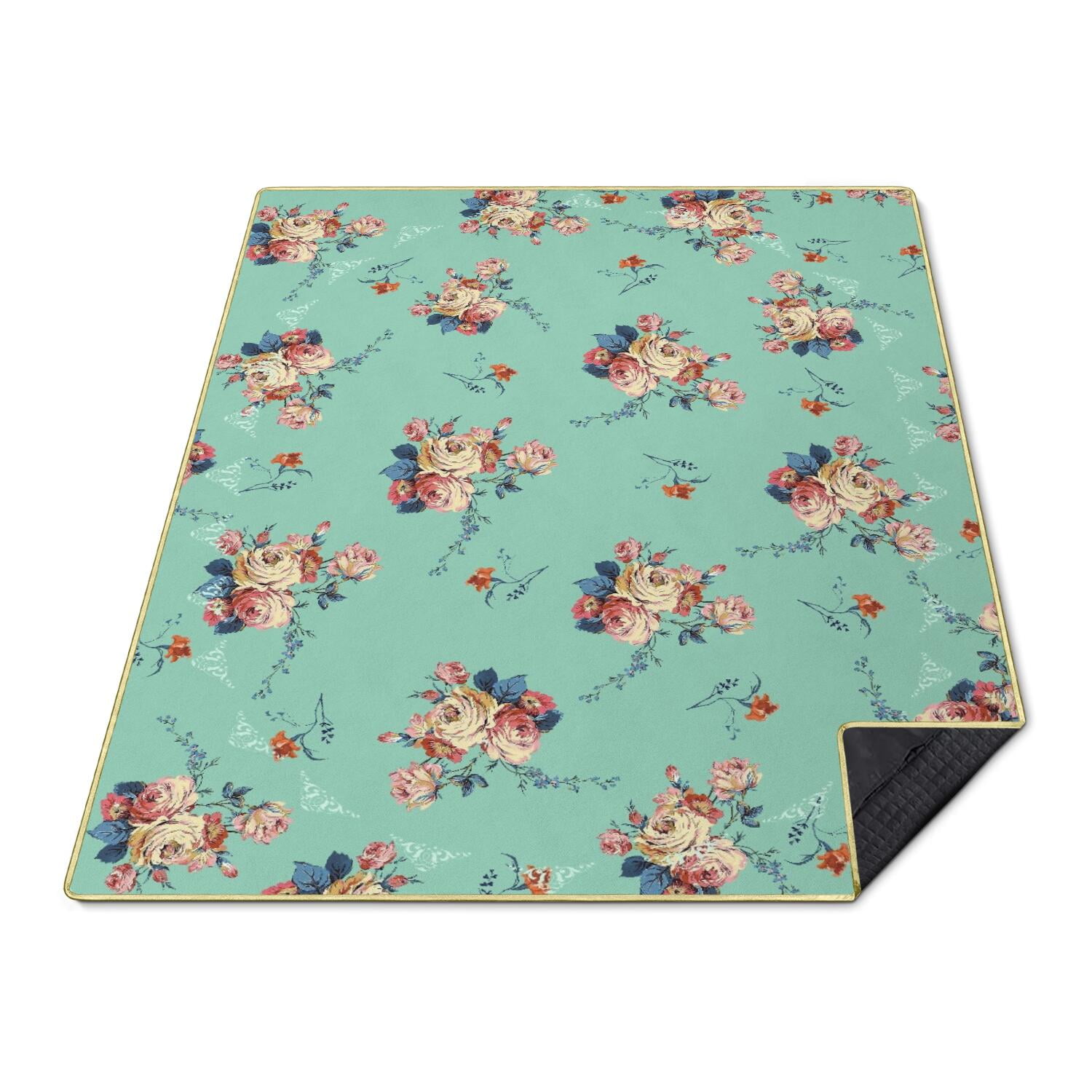 Picnic Blanket Waterproof 80"x60" Large Outdoor Foldable Light Green ...