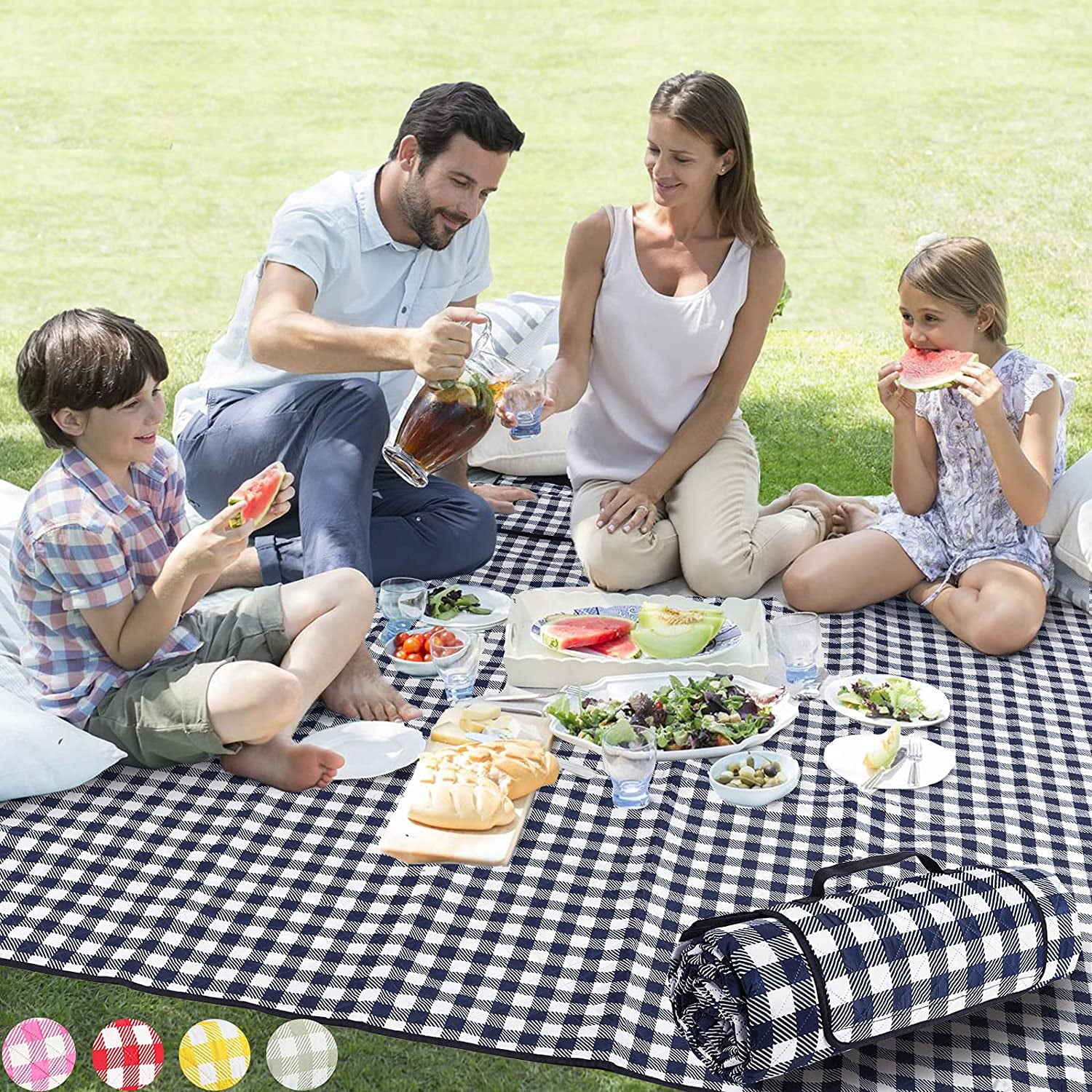 Picnic Blankets Machine Washable, 80''x80'' Extra Large Waterproof ...