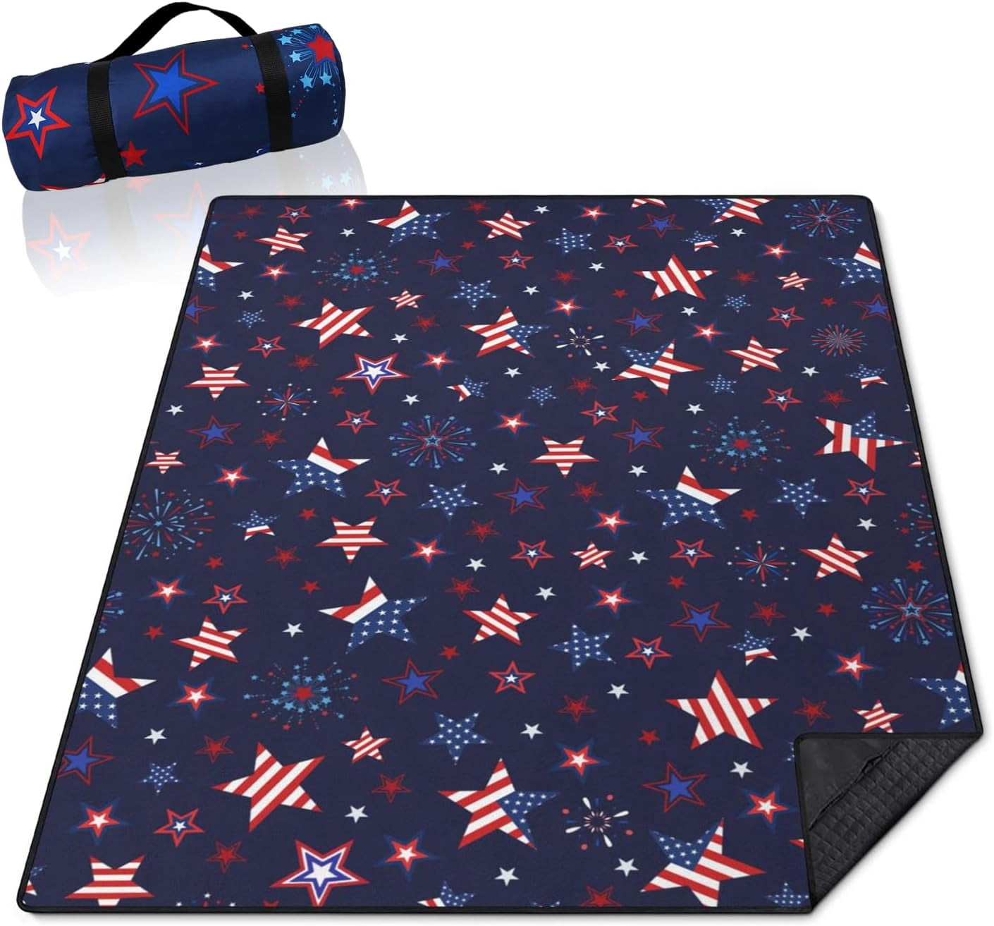 Picnic Blankets Waterproof Foldable American Flag Portable Outdoor ...