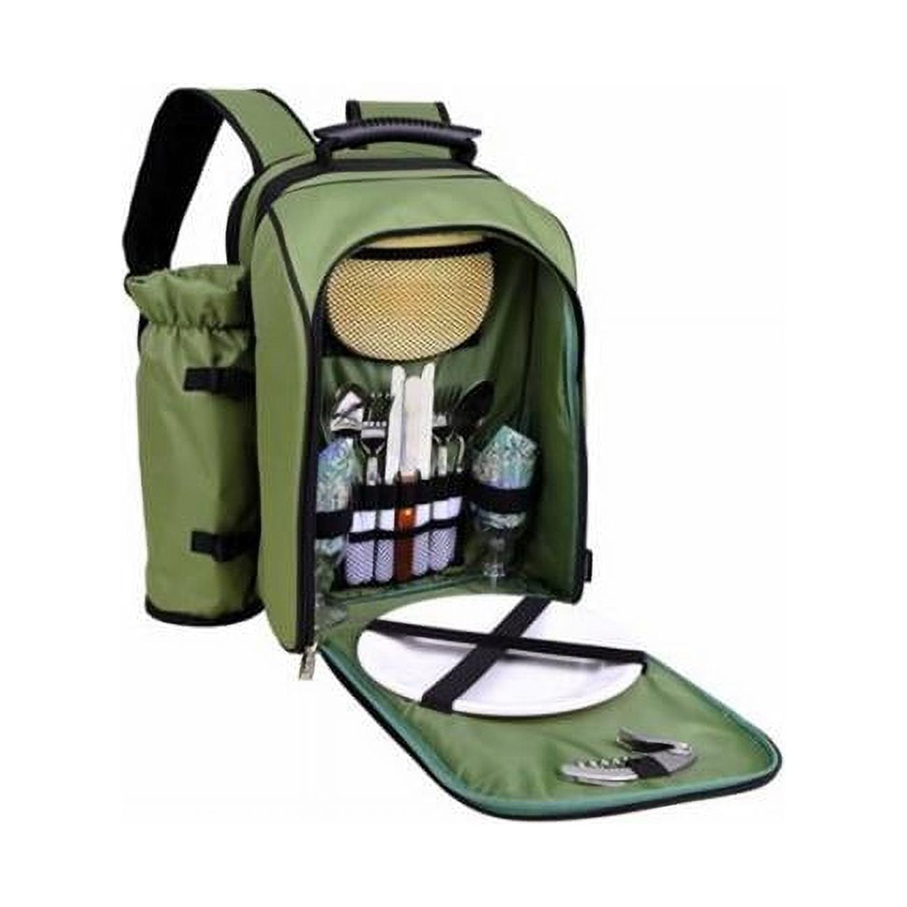 Picnic Gift 1030-OL Alpine-Two Person Picnic Pack with Wine Totes Olive ...