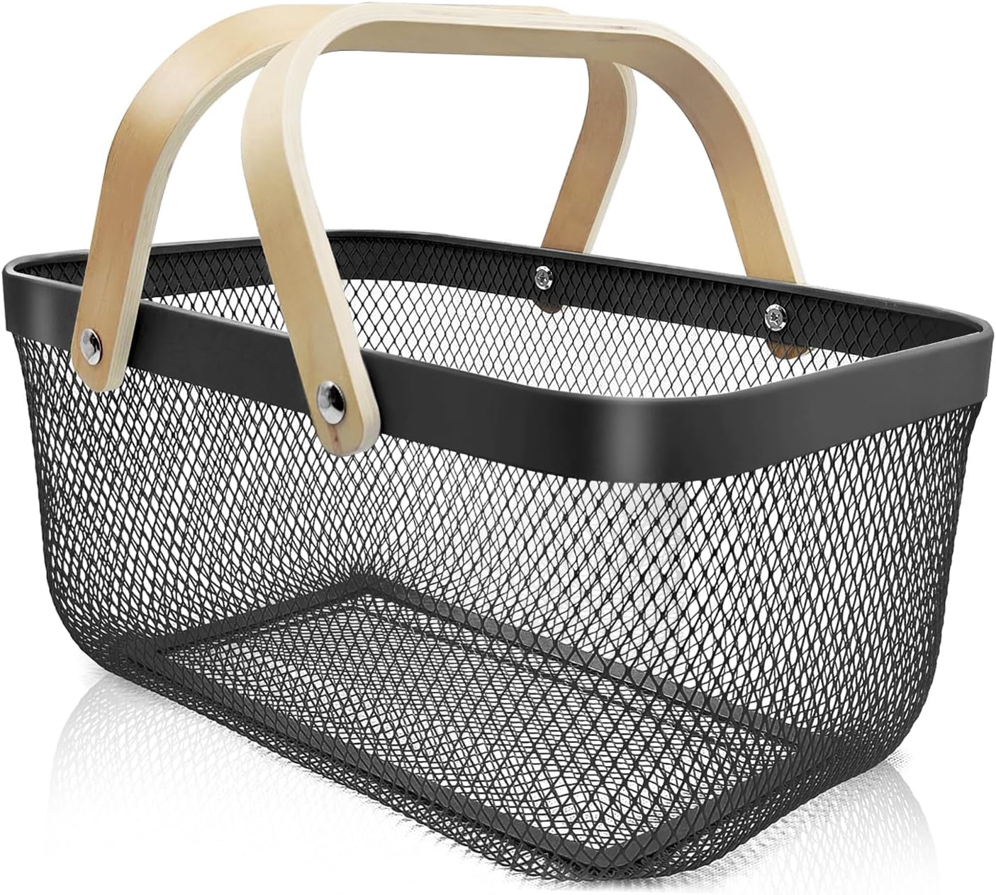 Picnic Harvest Basket Wire Metal Mesh Steel Garden Basket - Produce ...