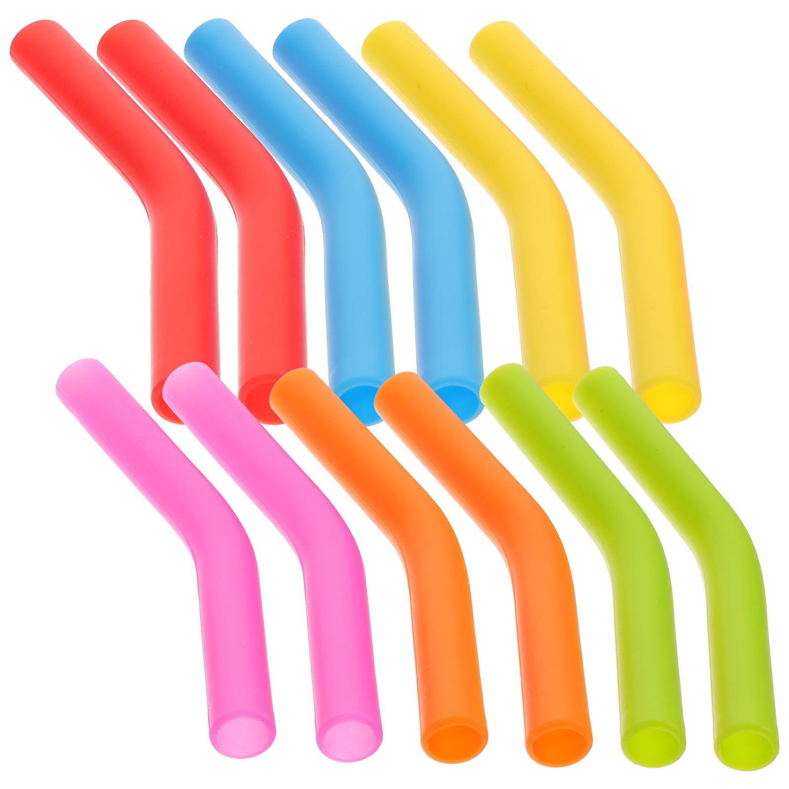 MEIBUTYUP 24pcs Assorted Color Silicone Straw Tips Protector Design ...