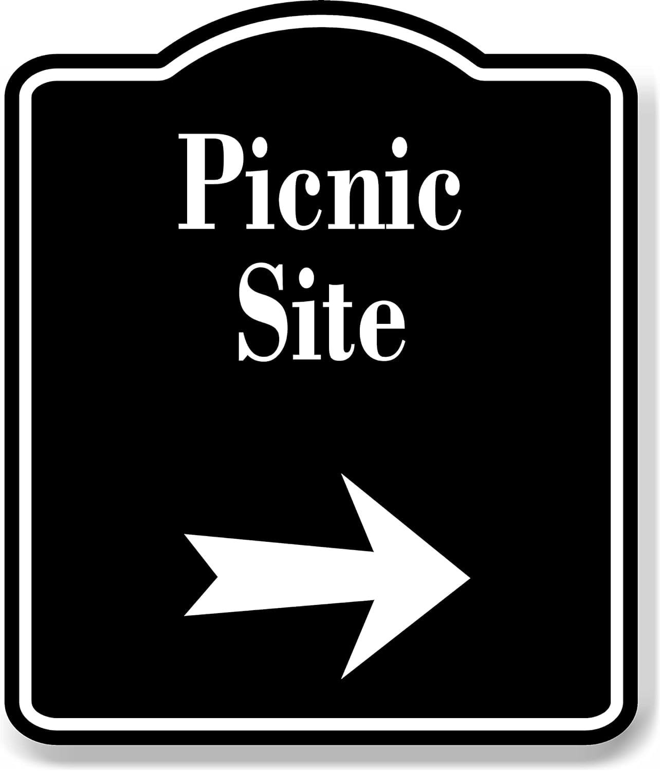 Picnic Site Right Arrow BLACK Aluminum Composite Sign, 20"24" - Walmart.com