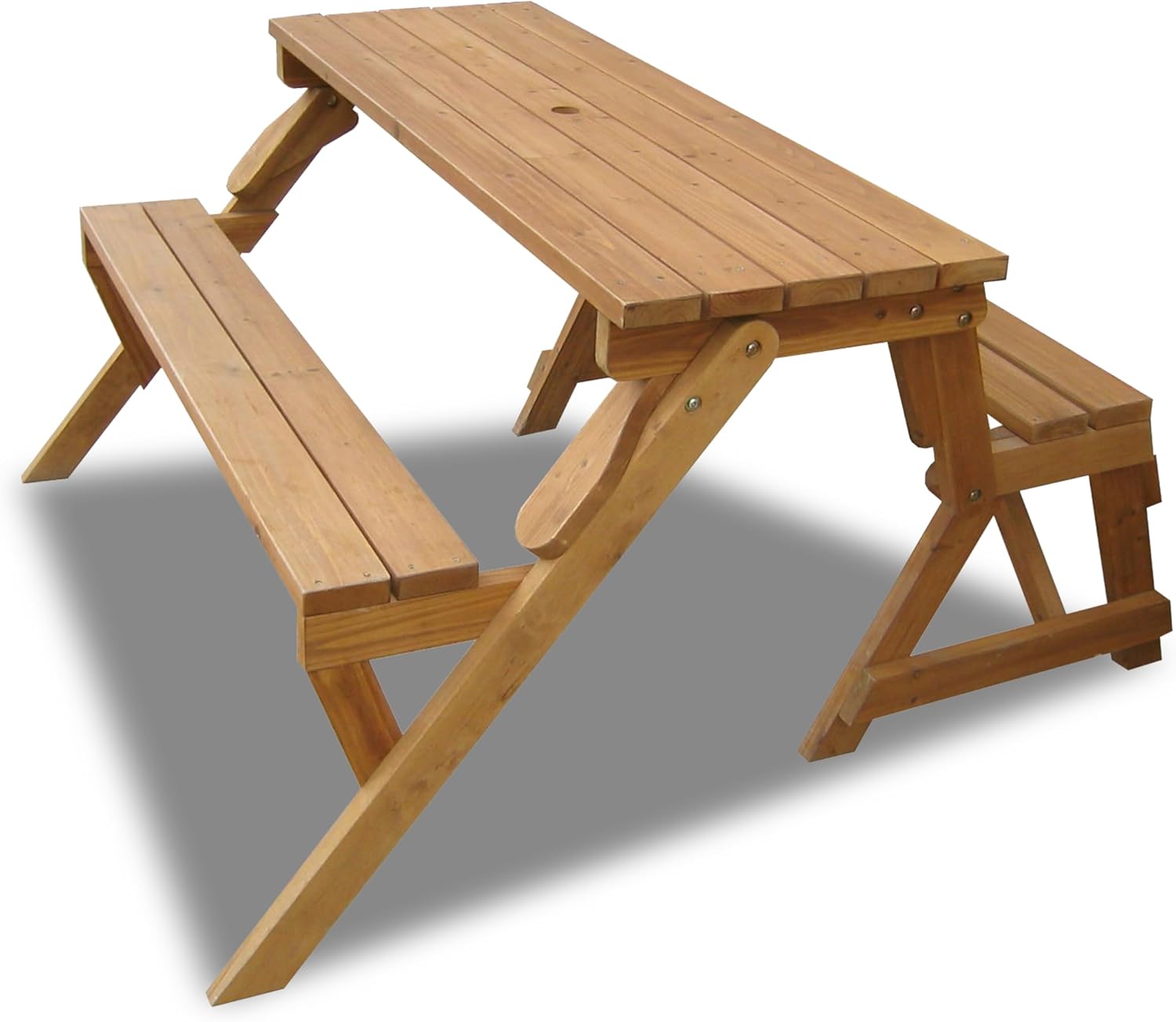 Picnic Table – 2-in-1 Outdoor Wooden Seating, Foldable Patio Furniture ...