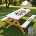 Picnic Table with Bench Covers 3 PCS Set, Pink Leopard Floral Camper ...
