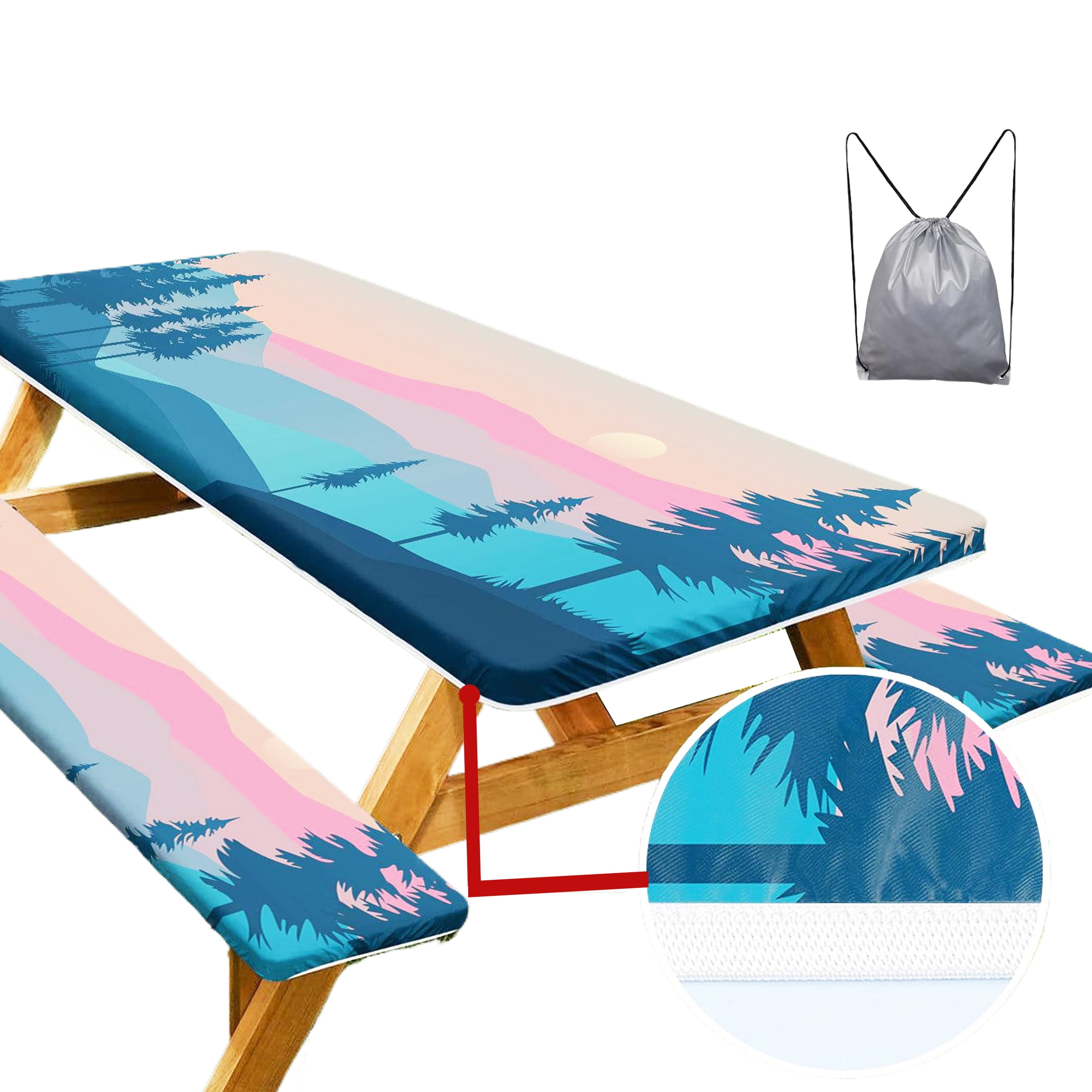 Picnic Table Cover with Bench Covers Camping Essentials Waterproof ...