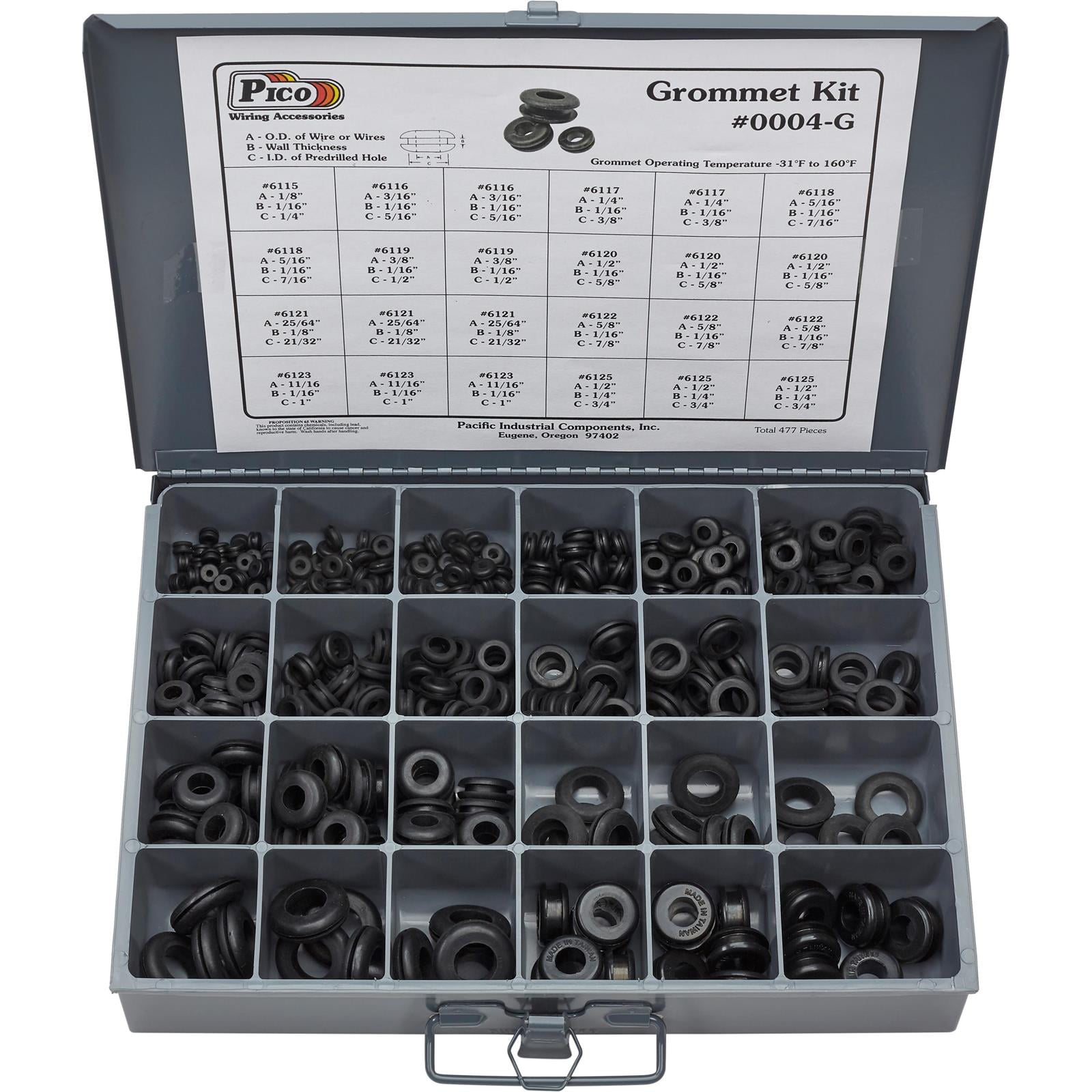 Pico 0004-G Grommet Kits, 477 Pcs - Walmart.com