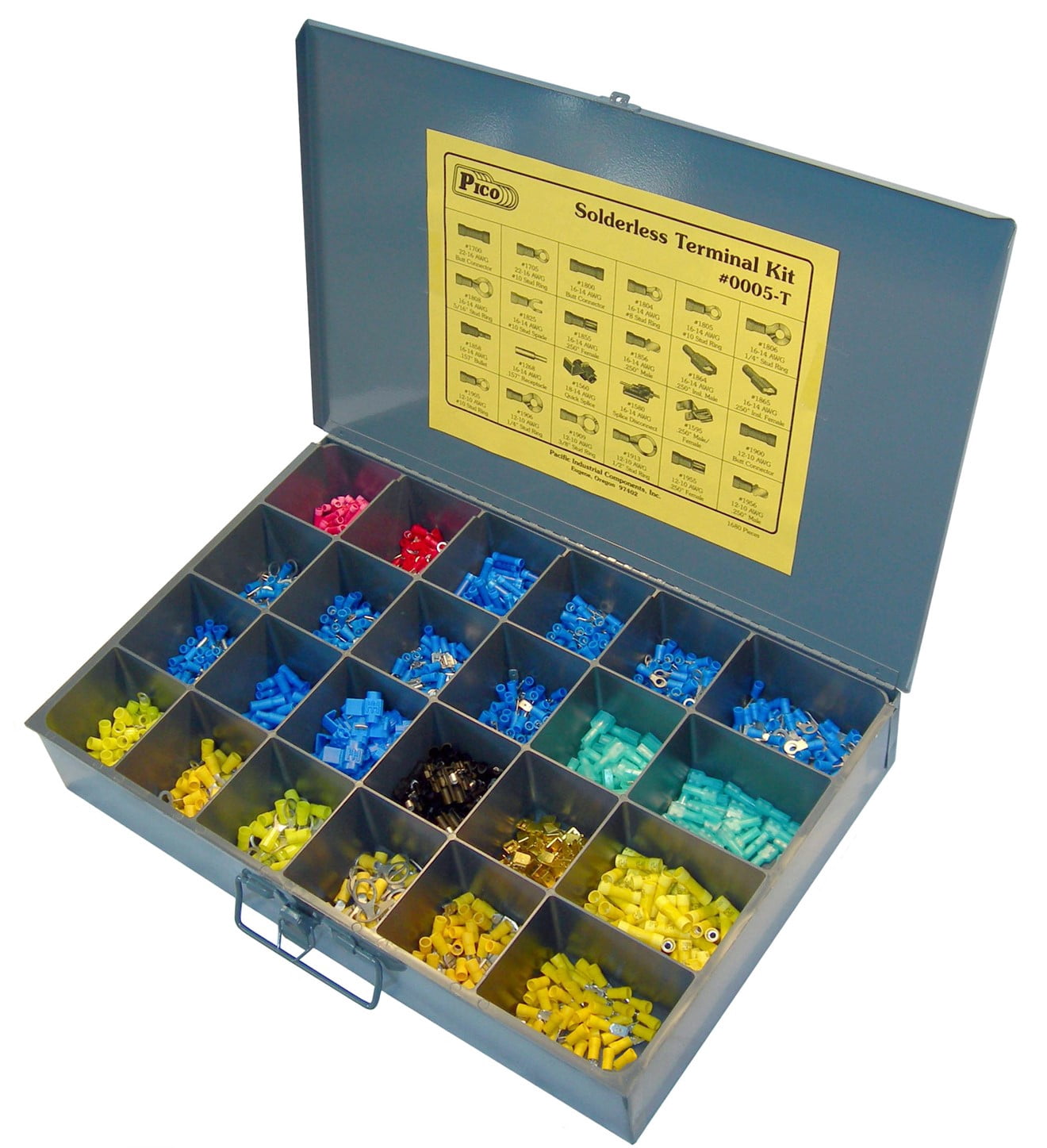 Pico 0005-T 1680 Piece Solderless Electrical Terminal Assortment Kit in ...