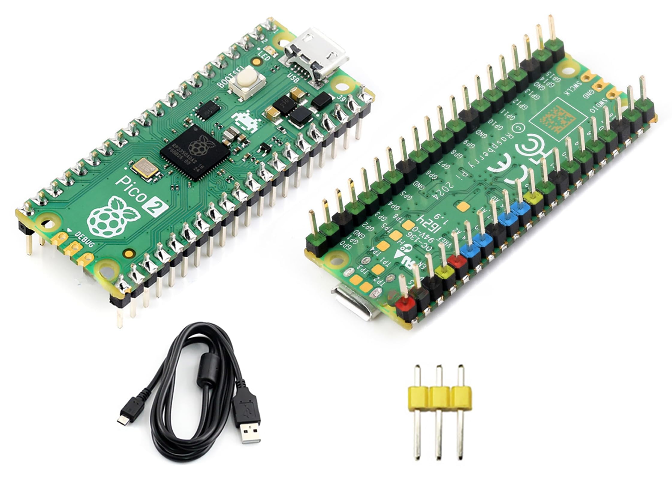 Pico 2 Kit with SSF20 Color Pre-Soldered Header Compatible with Raspberry Pi Pico 2 ...