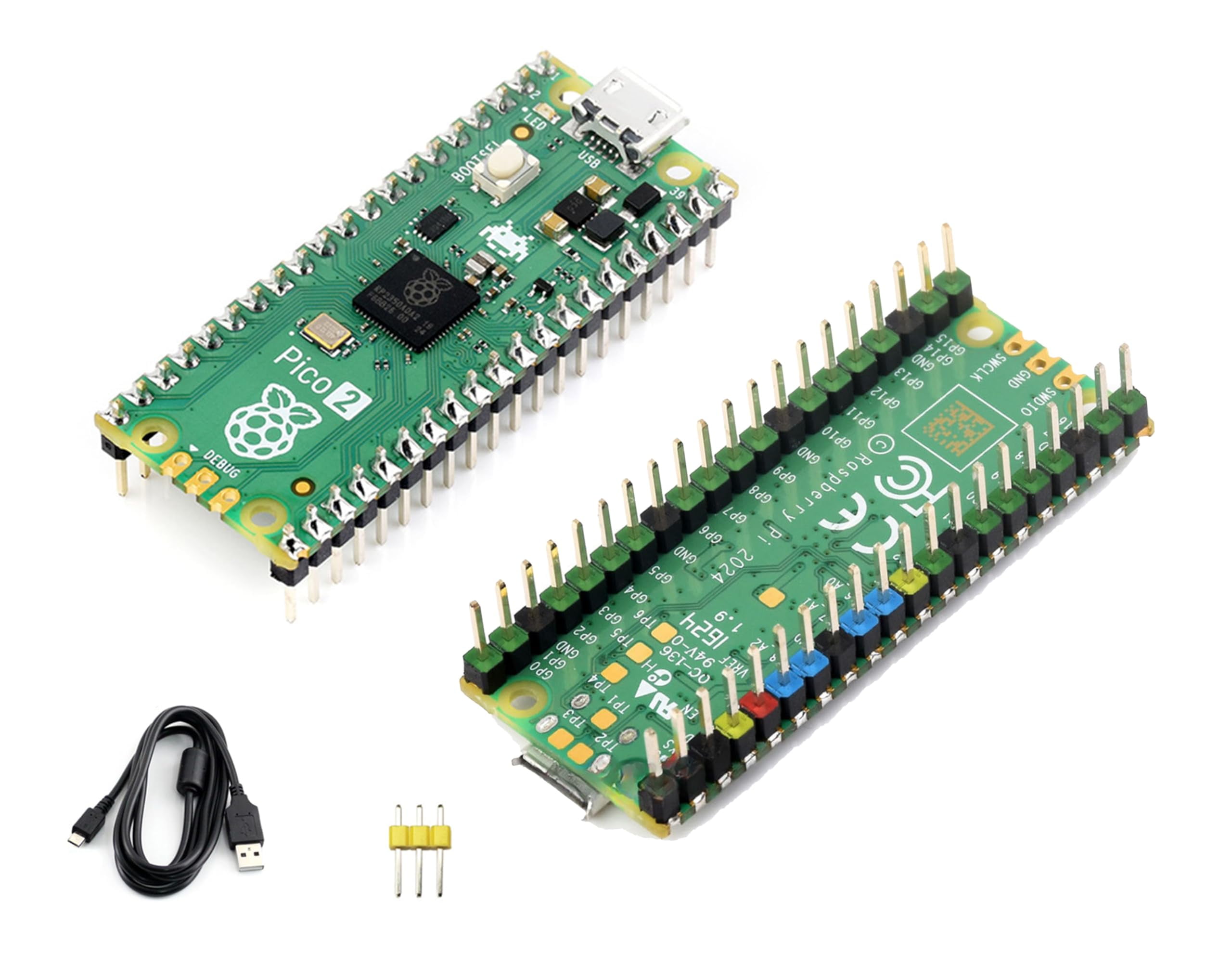 Pico 2 Pre-Soldered RRF12 Color-Coded Header Compatible Raspberry Pi Pico 2 Microcontroller ...