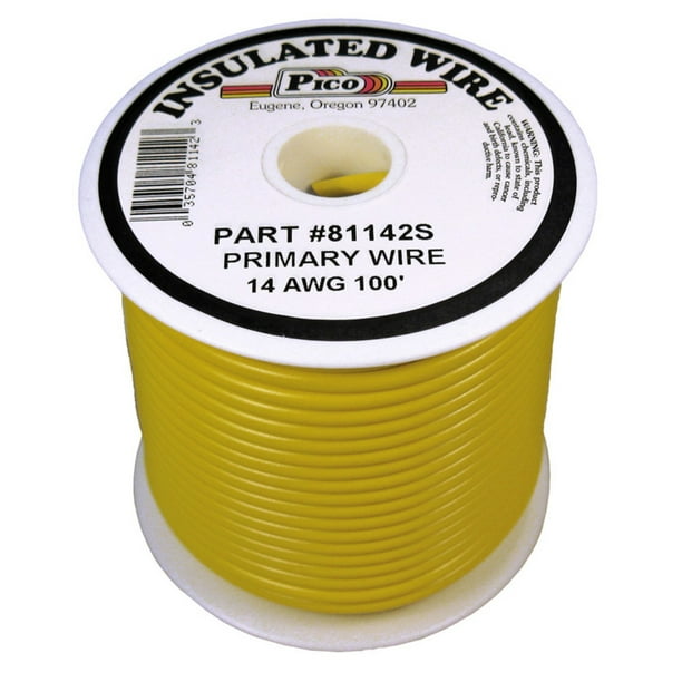 Pico 81142S Primary Wire - 14 AWG, Yellow, 100' Spool - Walmart ...