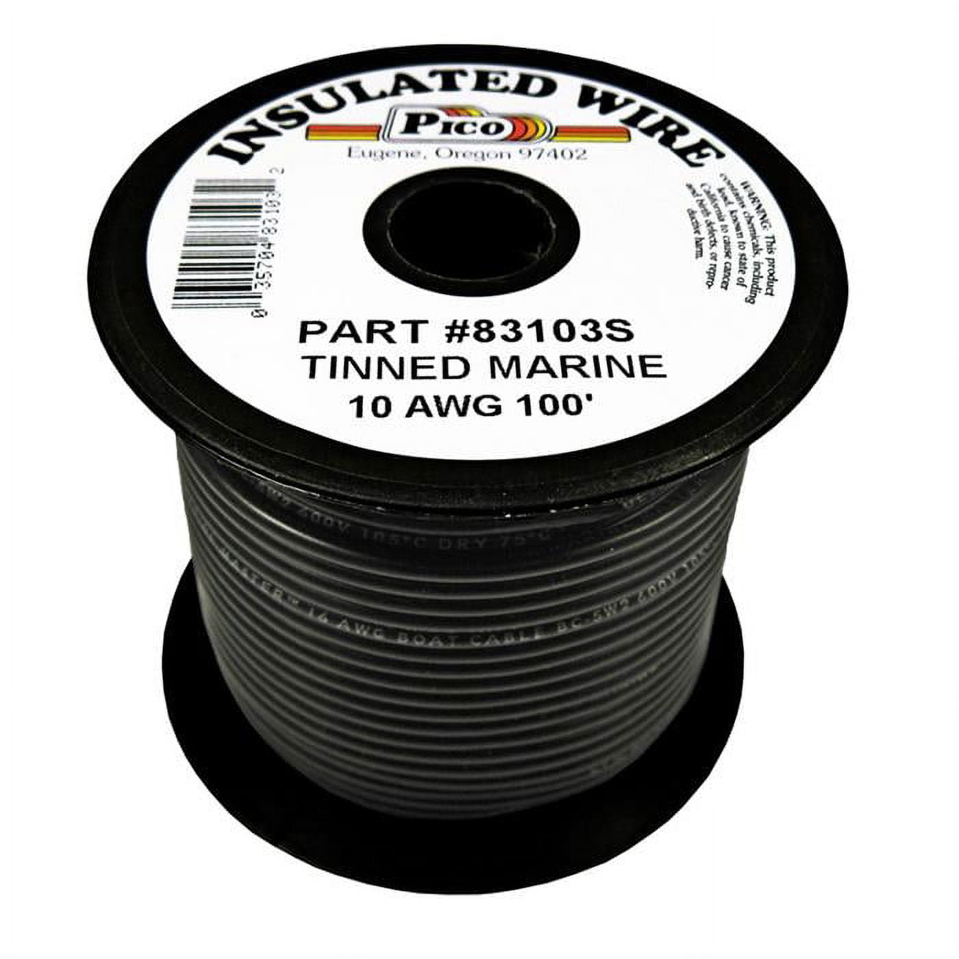 Pico 83103S Black 10 AWG Marine Wire, 100 Foot Spool - Walmart.com