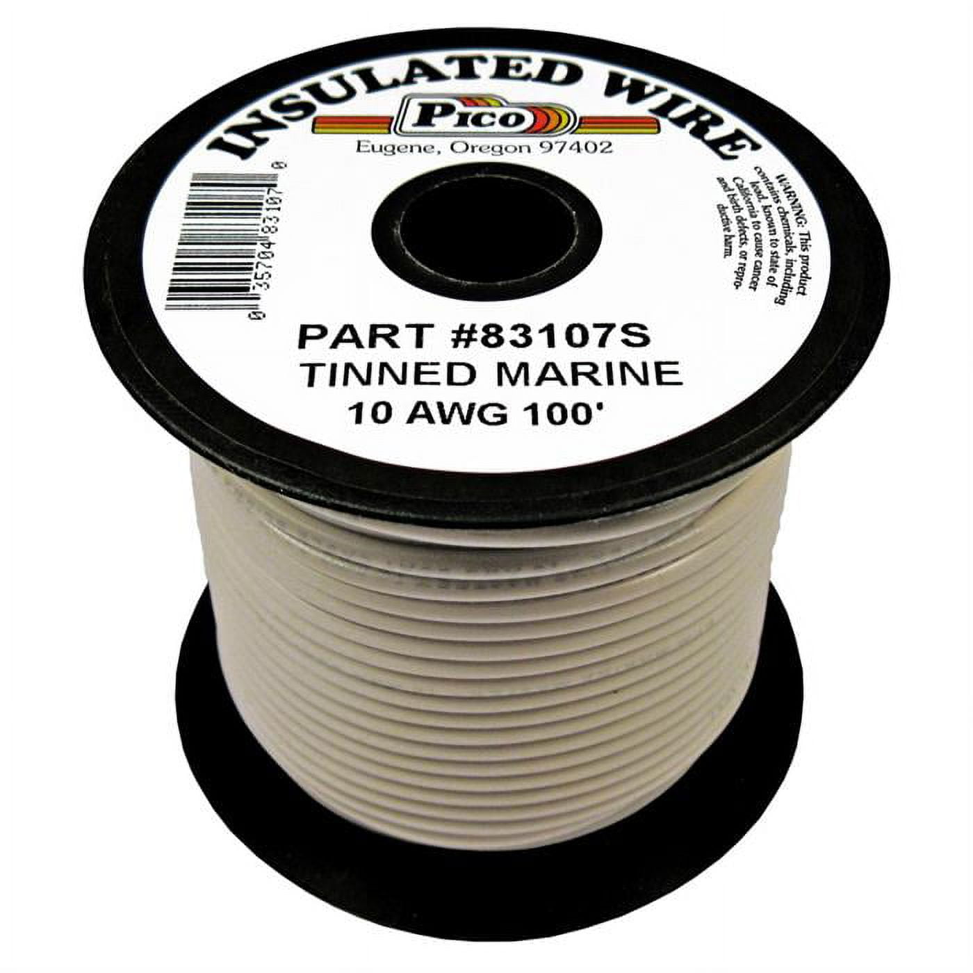 Pico 83107S White 10 AWG, Marine Wire, 100 Foot Spool - Walmart.com