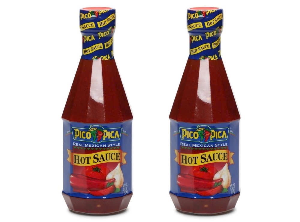 Pico Pica Mexican Hot Sauce 2 Pack - HOT - 15.5 Oz (2 Large Plastic ...