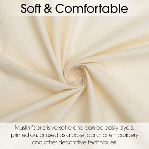 Pico Textiles 3 Yards Bolt - 100% Cotton Natural Muslin Fabric - Unbleached - Sold by The Bolt ...