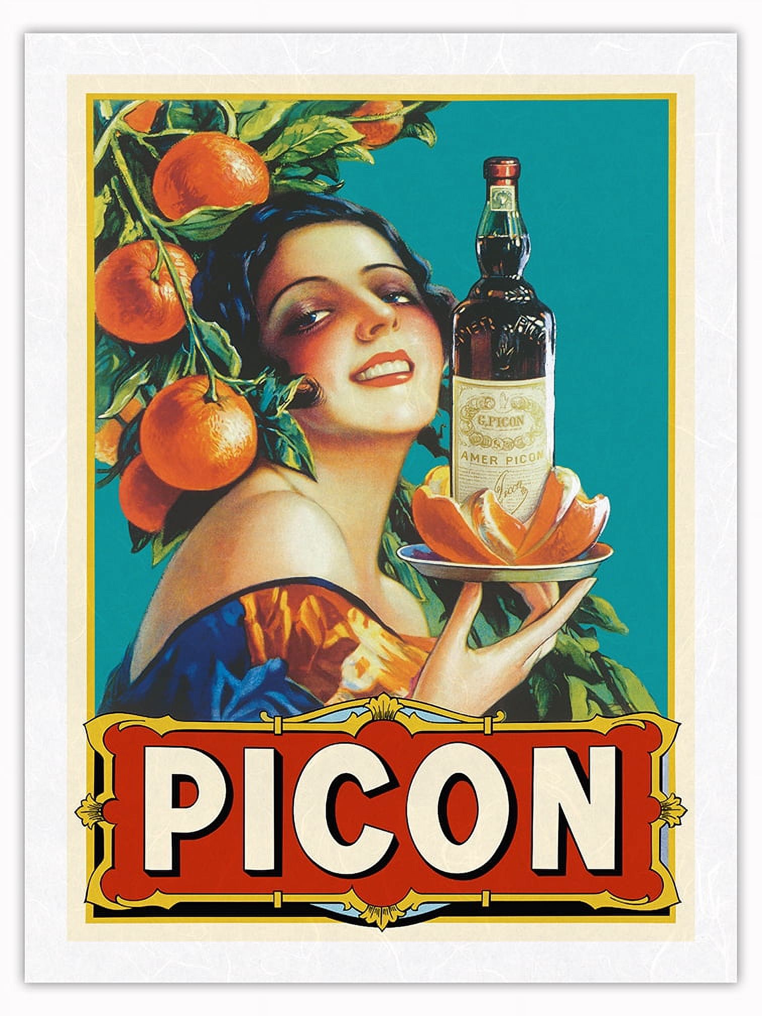 Picon - French Apéritif - Vintage Advertising Poster by Gaspar Camps c.1910 - Japanese Unryu ...