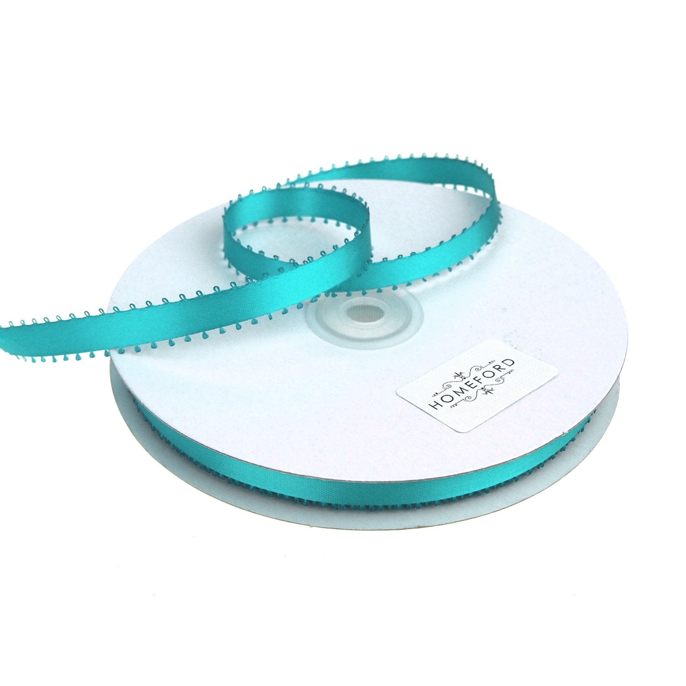 Picot-edge Double Face Satin Ribbon, Turquoise, 3/8-Inch, 50 Yards ...