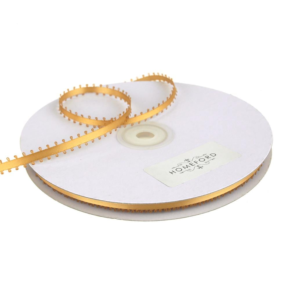 Picot-edge Double Faced Satin Ribbon, 3/16-Inch, 50 Yards, Antique Gold ...