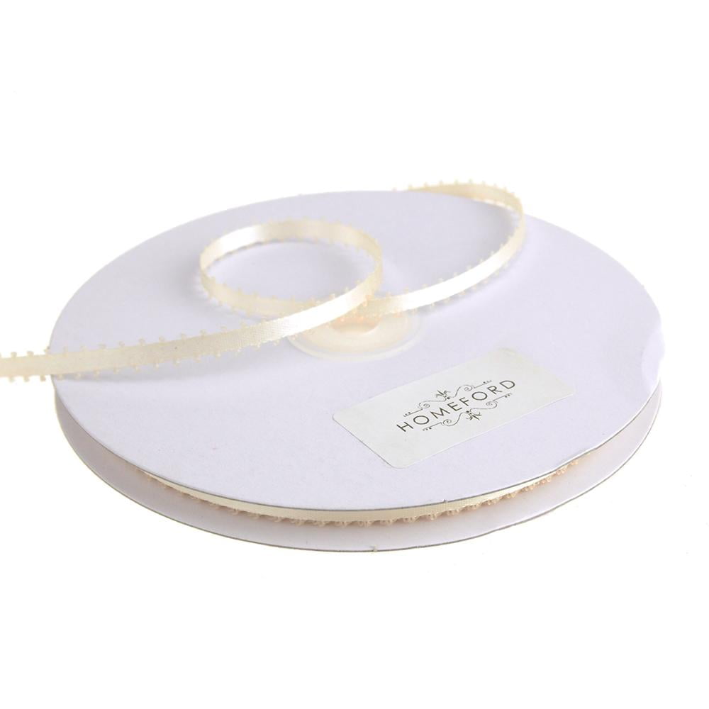 Picot-edge Double Faced Satin Ribbon, 3/16-Inch, 50 Yards, Ivory ...