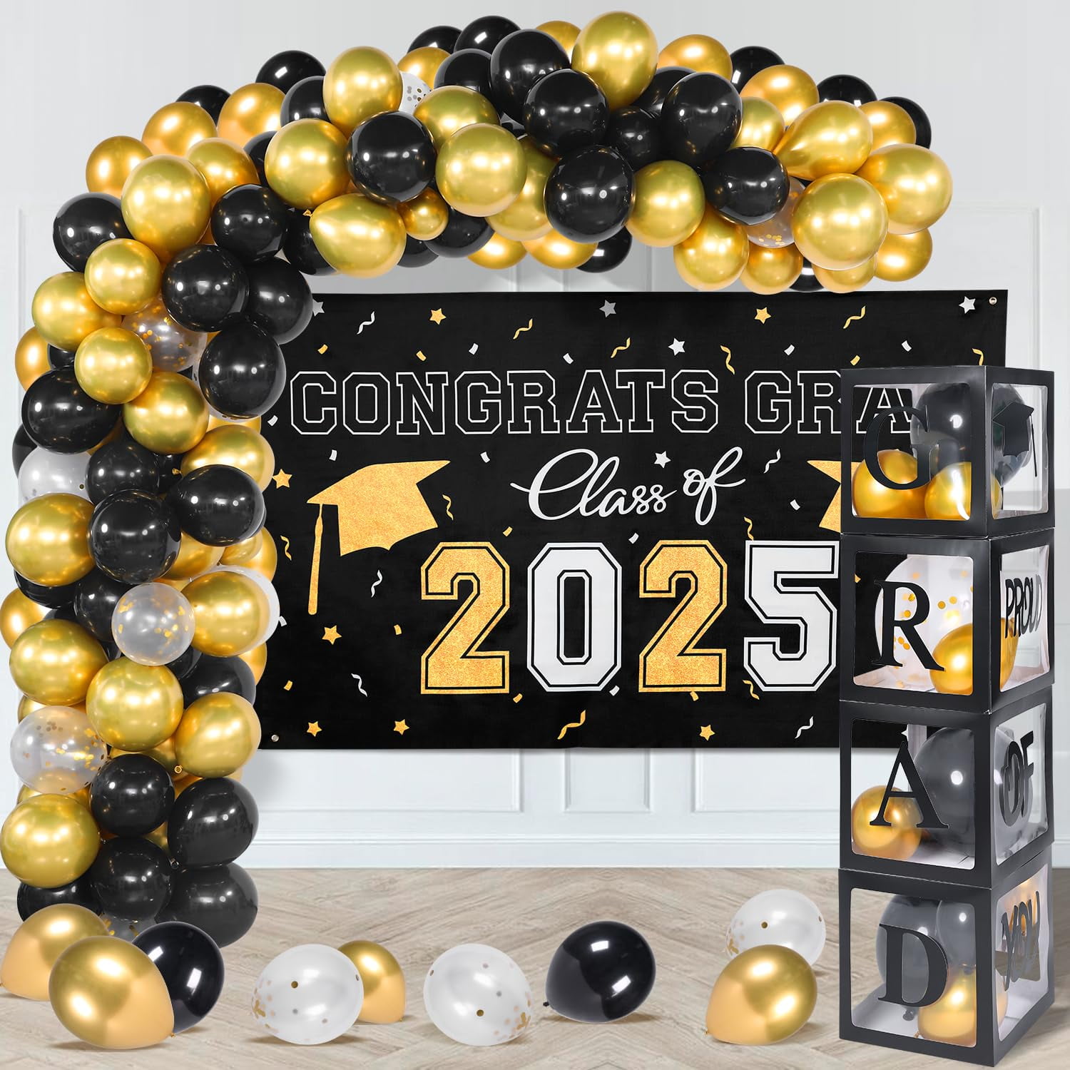 Picoway Graduation Decorations Class SSF20 of 2025 ,Black Graduation Party Decorations include 4 ...