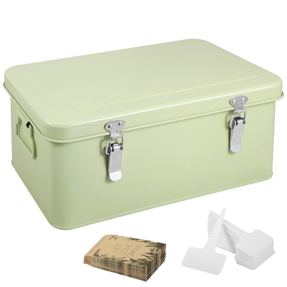 Picowe Seed StorageITSC Box with Dividers, Metal Seed Storage Bin, Seed ...