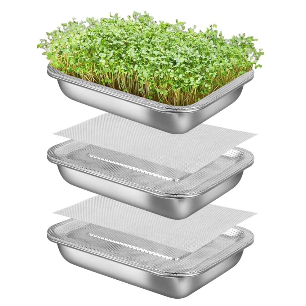 Picowe Stainless Steel FEV6 Sprouting Trays Seed Sprouting Kit with ...