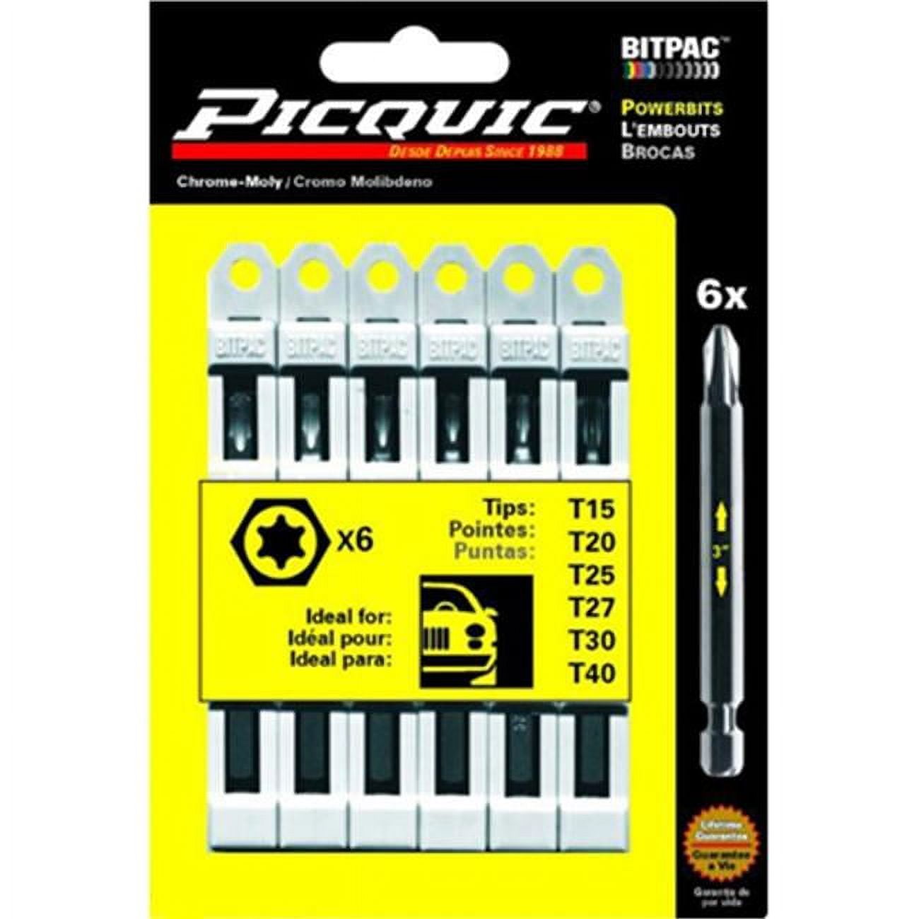 Picquic Tool PIQ95003 3 in. Torx Bit Set - Pack of 6 - Walmart.com