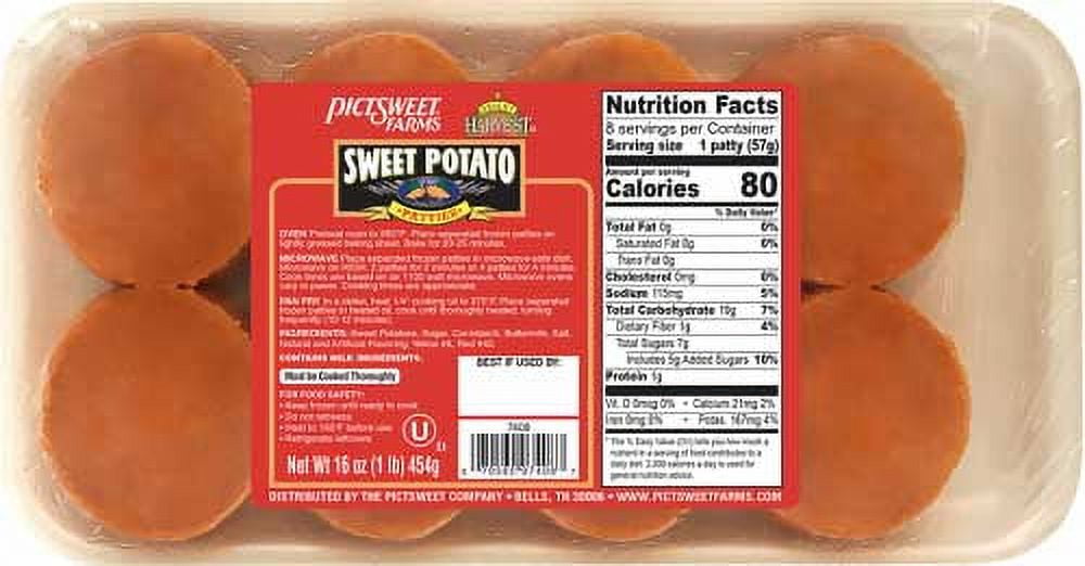 Pictsweet Farms Yam Patties, 16 oz, 18 per Case, Baked Snack, Appetizer ...