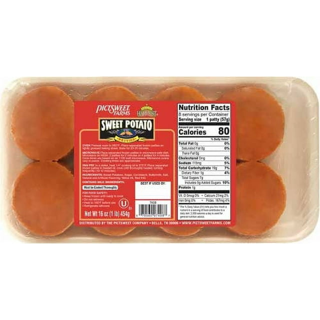 PictSweet Sweet Potato Yam Patties, Ready-to-Bake, 16 ounce -- 18 per ...