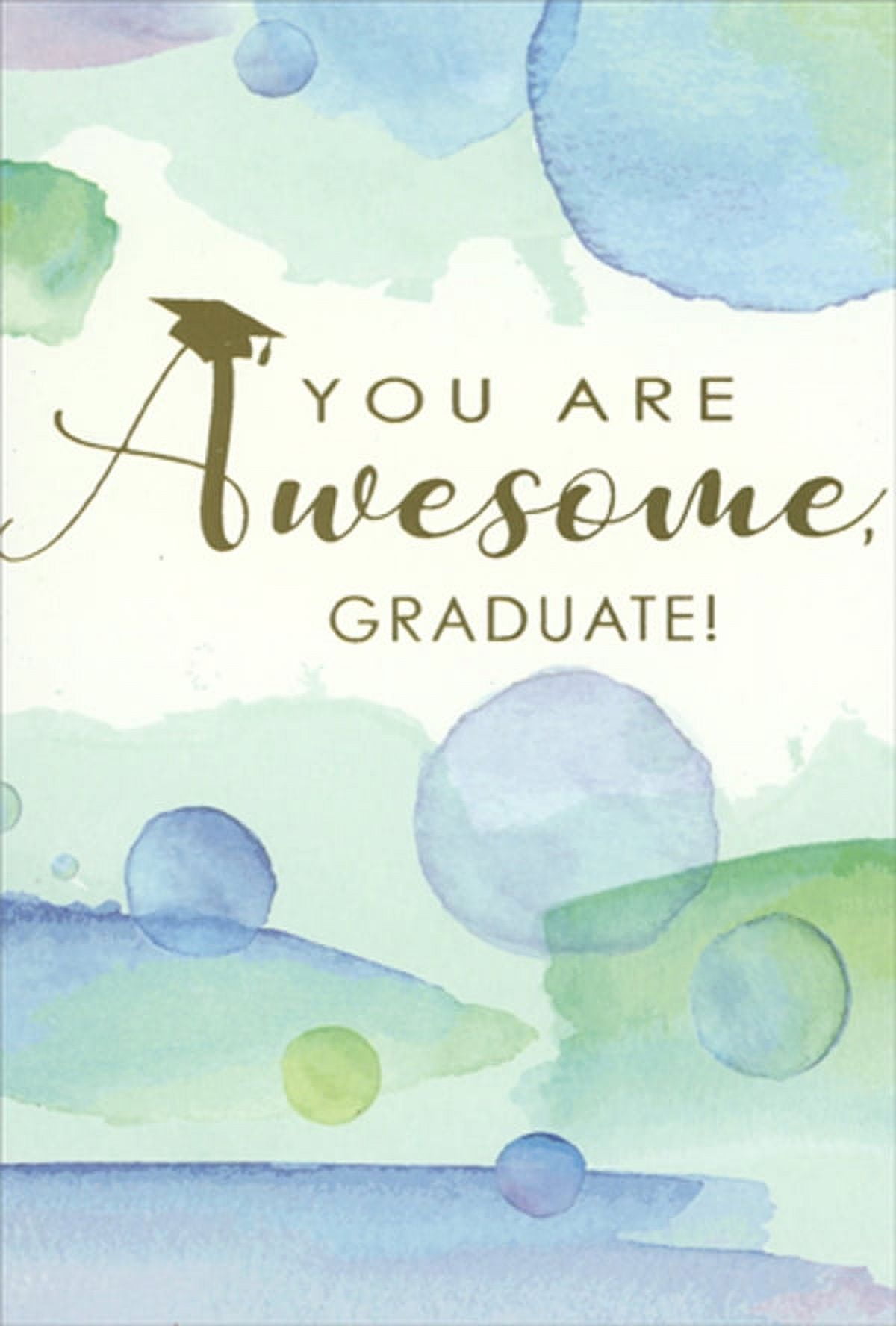 Pictura Awesome Graduate: Blue And Green Watercolor Circles Graduation ...