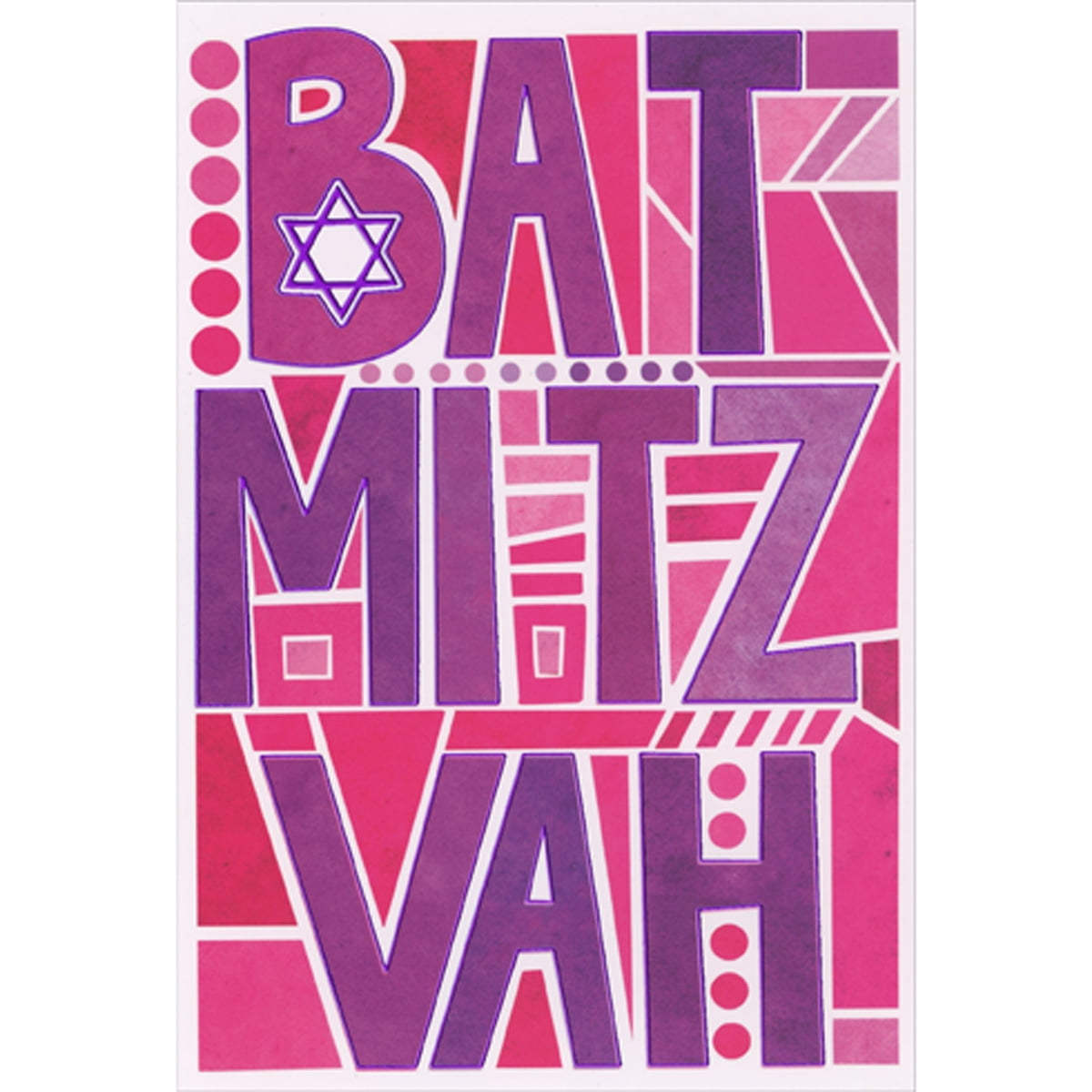 Pictura Bat Mitz Vah: Pink and Purple Block Letters Congratulations Bat ...