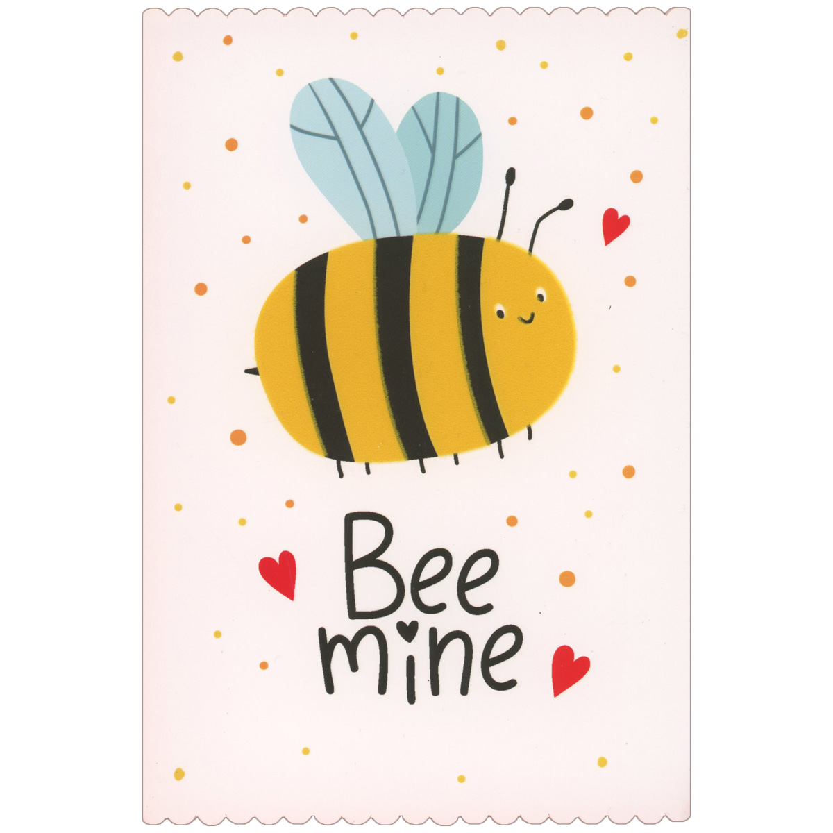 Pictura Bee Mine: Cute Bumblebee with Blue Wings and Scalloped Border ...