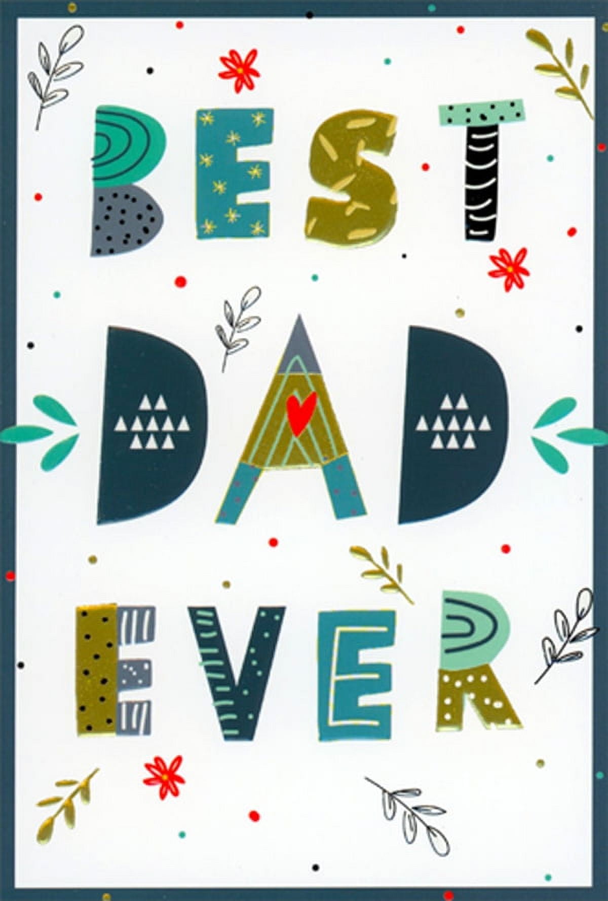 Pictura Best Dad Ever: Fun Blue, Gold and Gray Lettering Father's Day ...